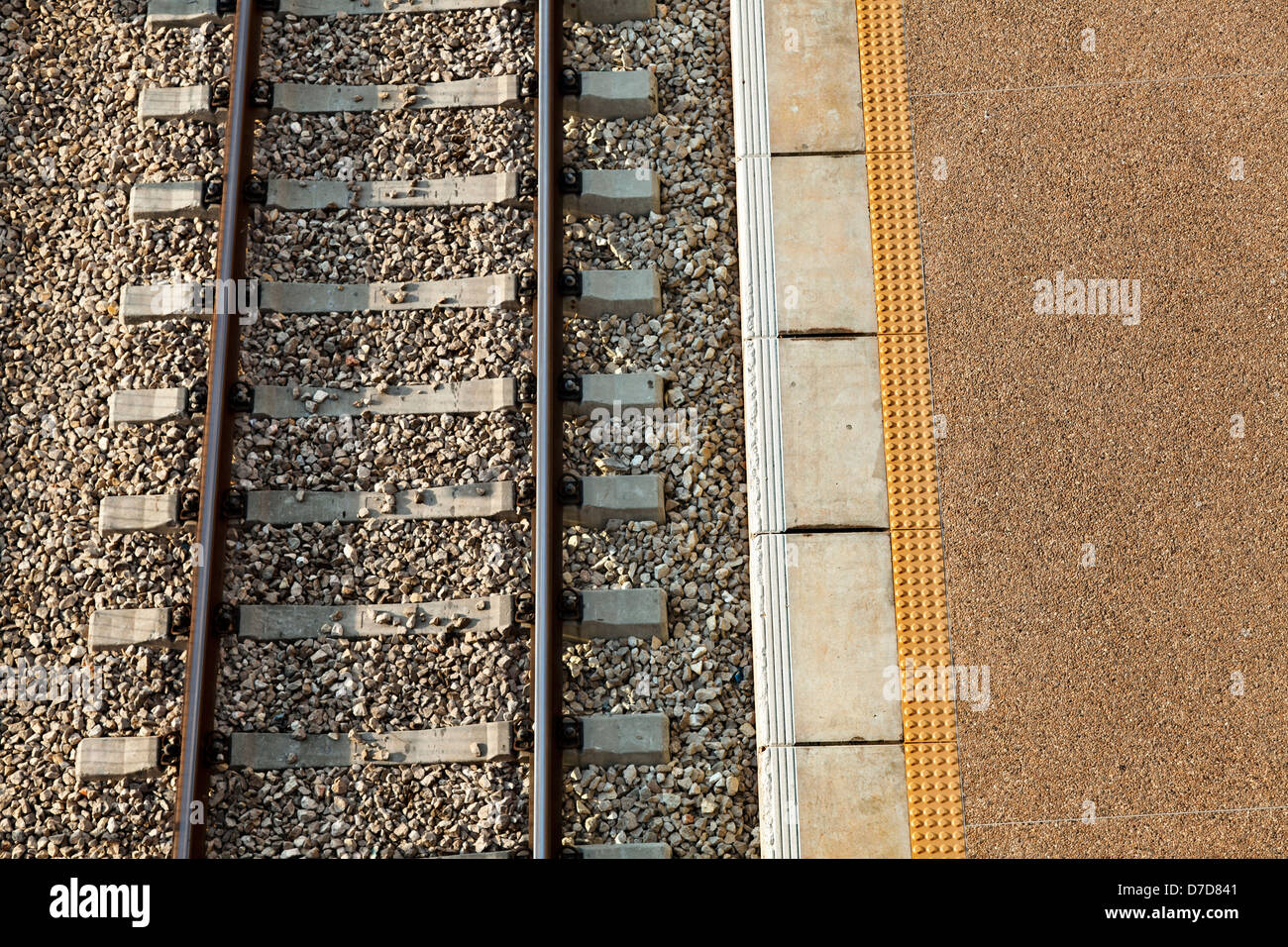 Excerpts of railway track and train station platform, as viewed from ...