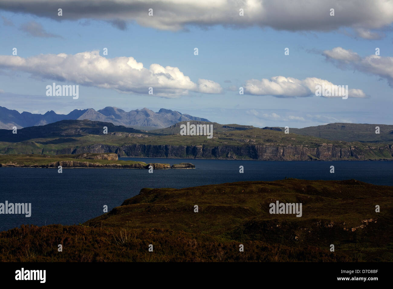 Minginish and the Cuillins looking across Loch Bracadale from near ...