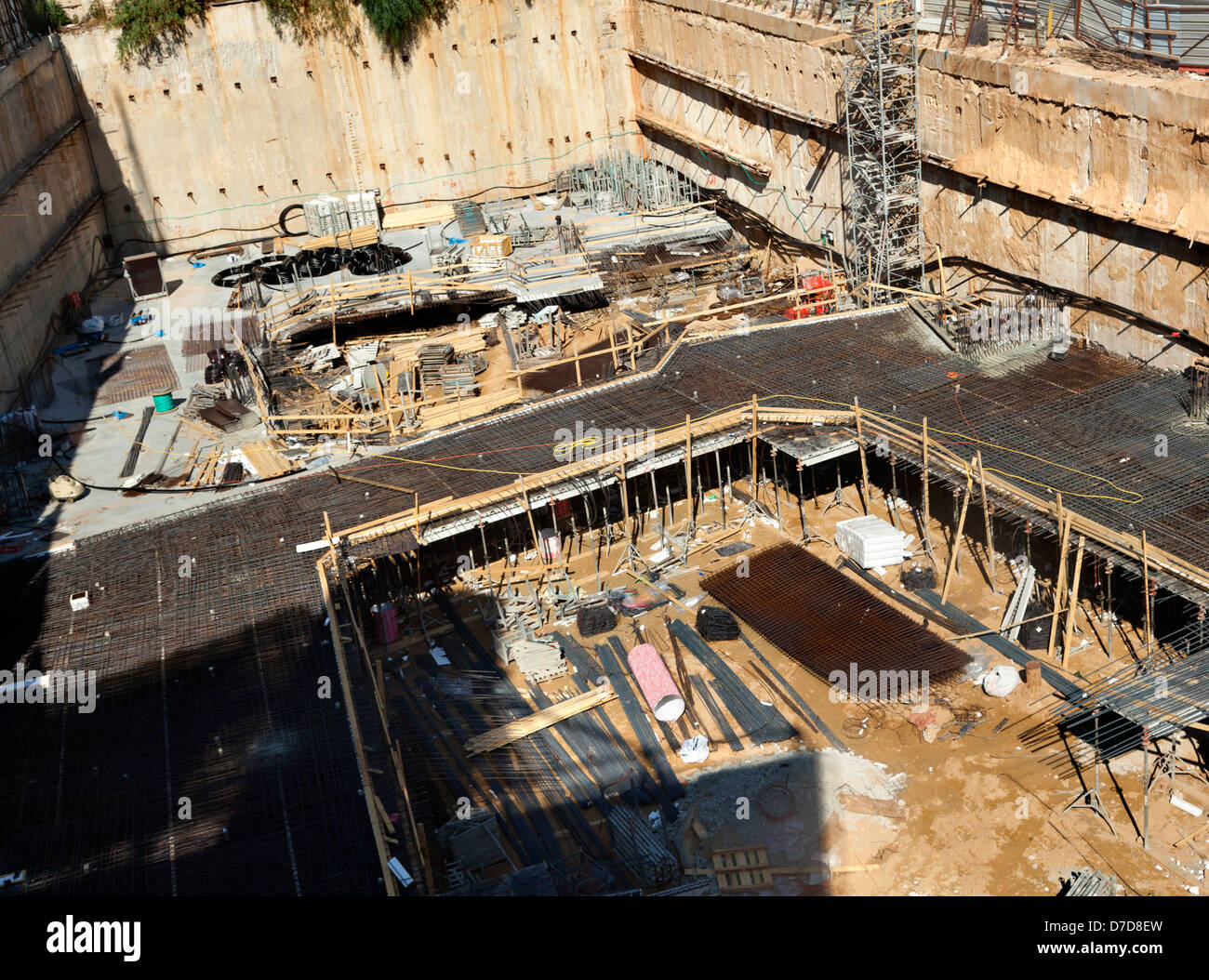 Foundations stage at a large-scale construction site Stock Photo - Alamy