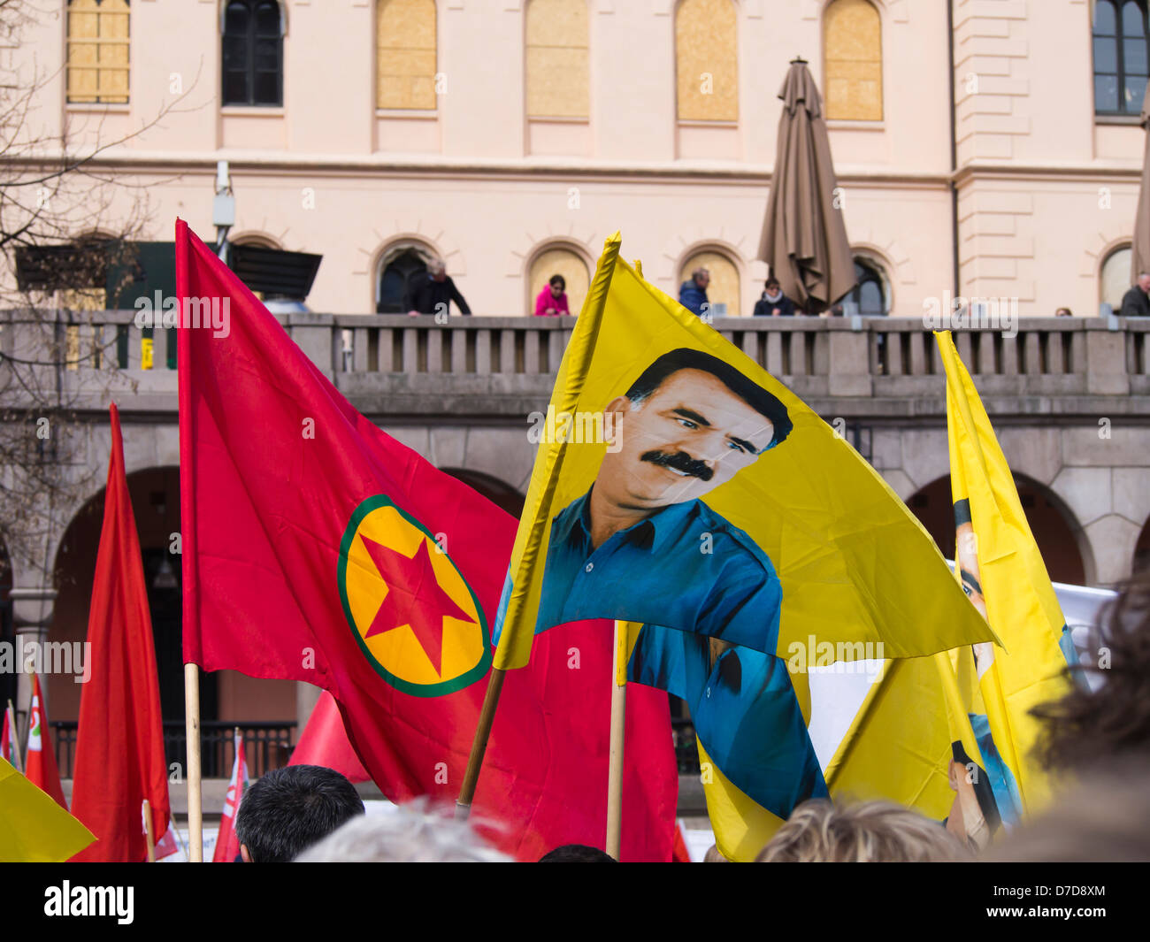 labour day celebrations in Oslo Norway crowd listening to speeches in ...