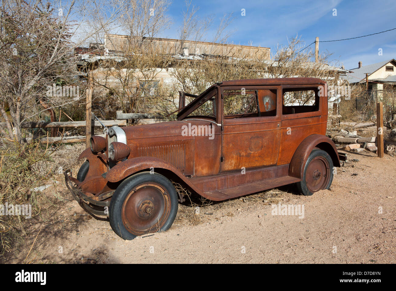 Old rusty historic car at route 66 in Hackberry, Arizona, USA Stock ...