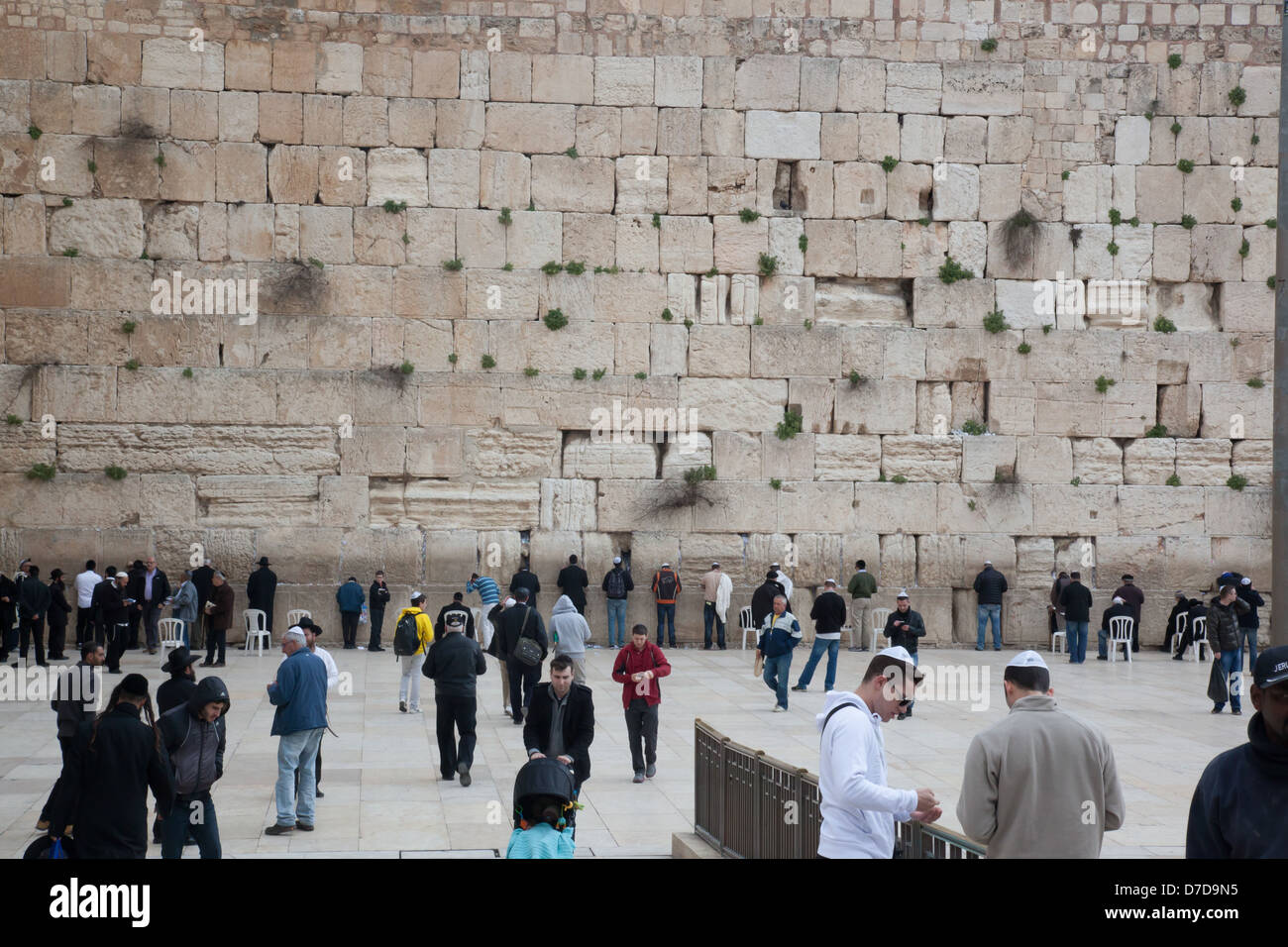 Jerusalem, Israel - CIRCA February 17, 2013. The wailing wall where ...
