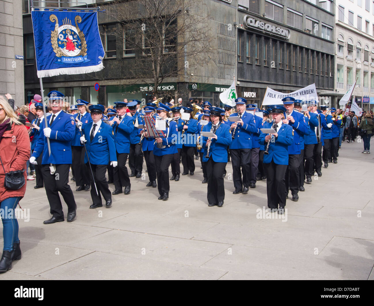 May 1 2013, labour day celebrations in Oslo Norway, musicians in ...