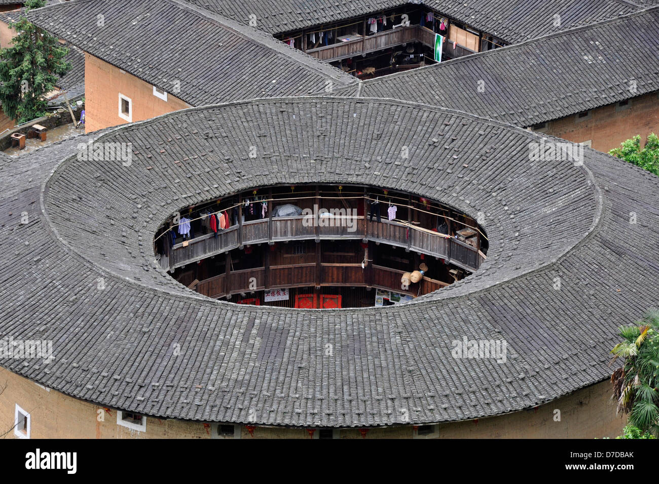 China, Fujian province, Tian Lu Kheng village, tulou house Stock Photo ...