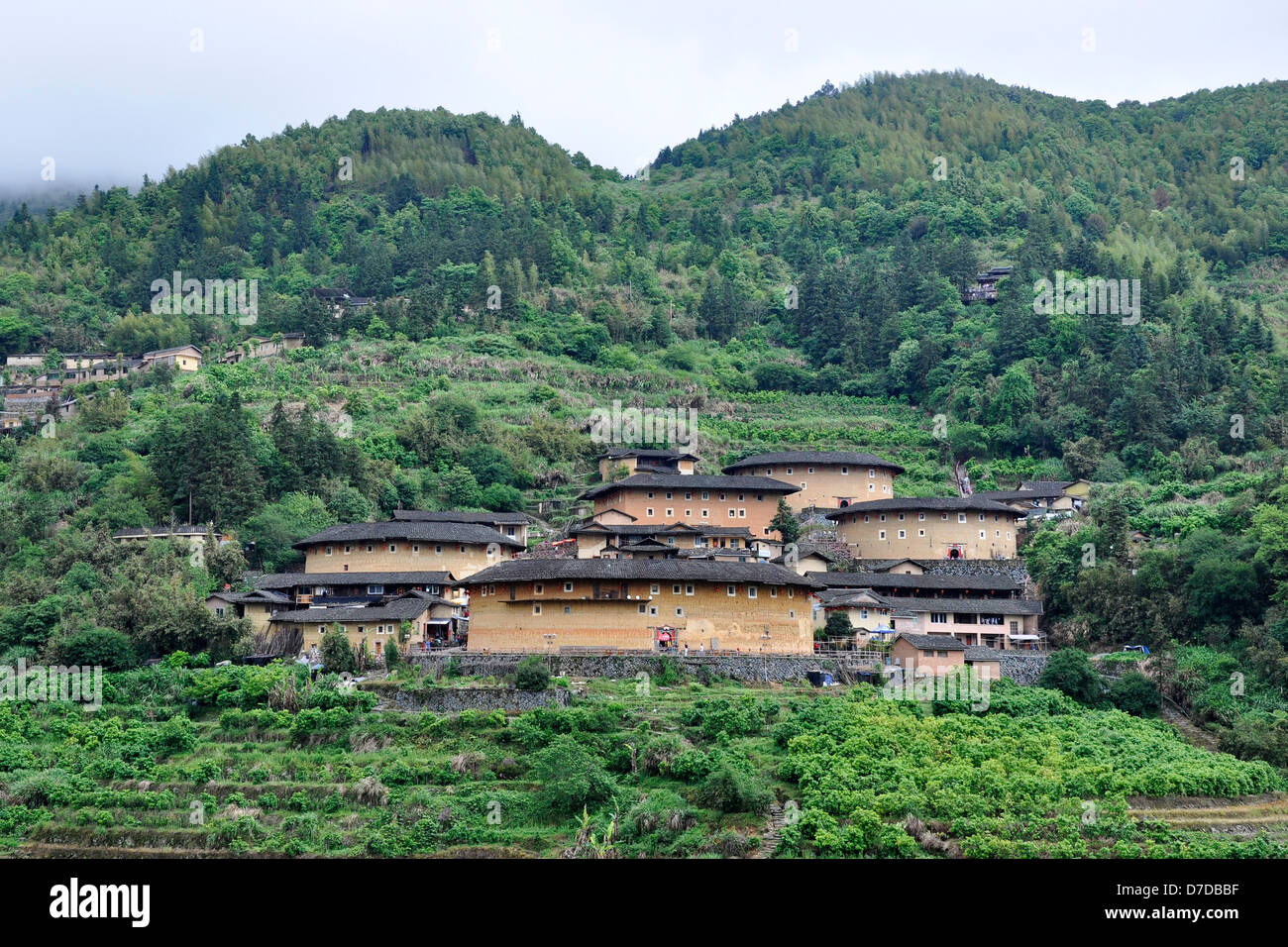 China, Fujian province, Tian Lu Kheng village, tulou house Stock Photo ...