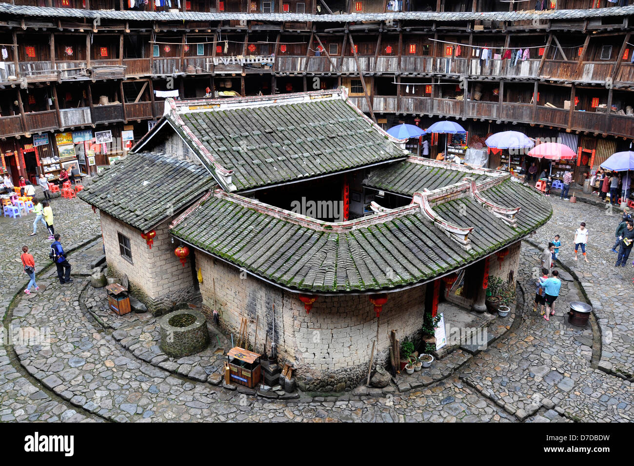 China, Fujian province, Tian Lu Kheng village, tulou house Stock Photo ...