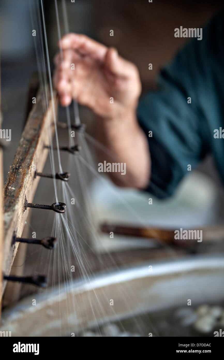 Producing silk fibers Stock Photo - Alamy