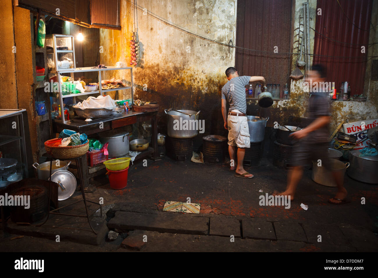 A street food outlet near the central train station in Hanoi, Vietnam ...
