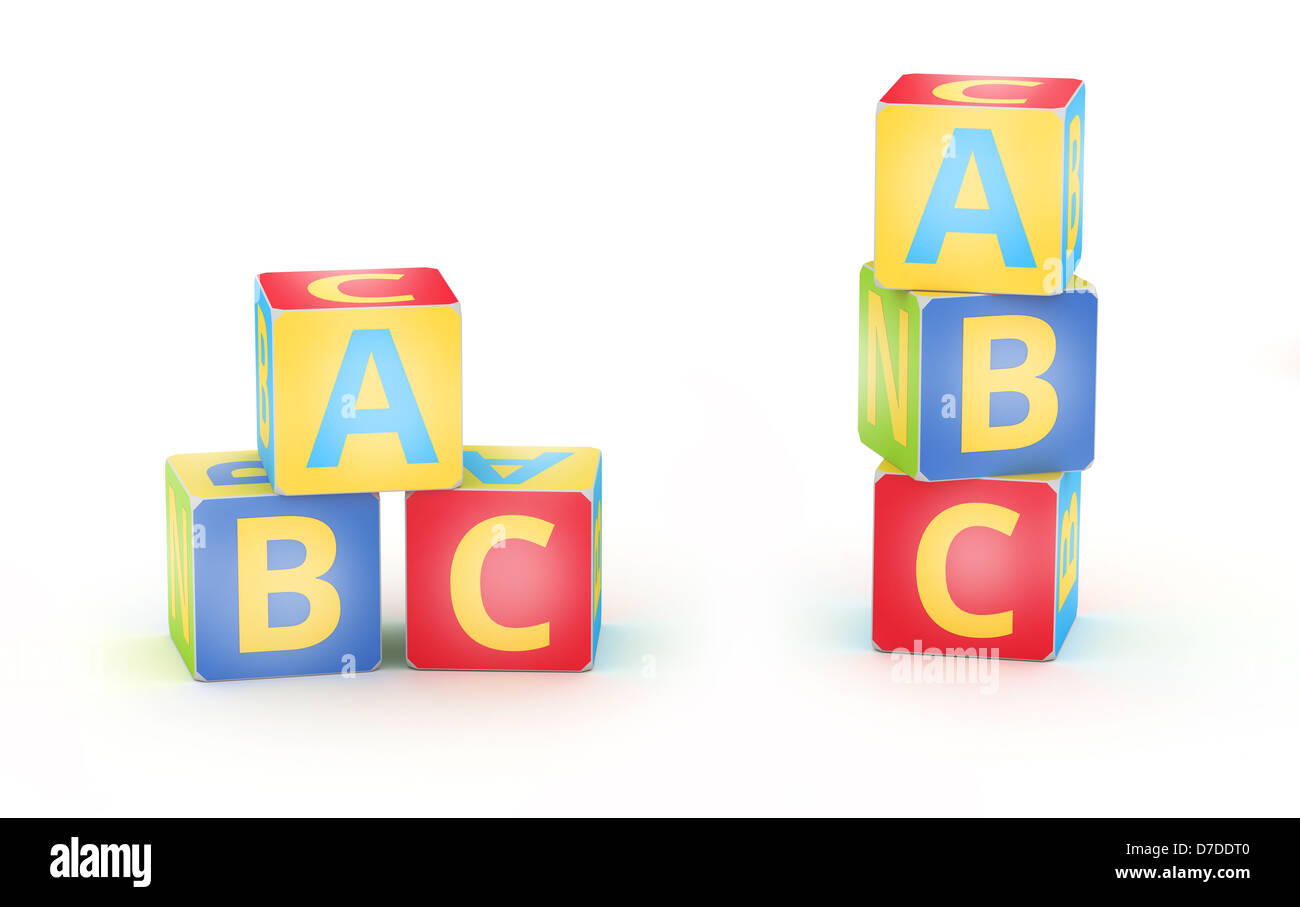 A,B,C letters on kid alphabet cubes on white Stock Photo - Alamy