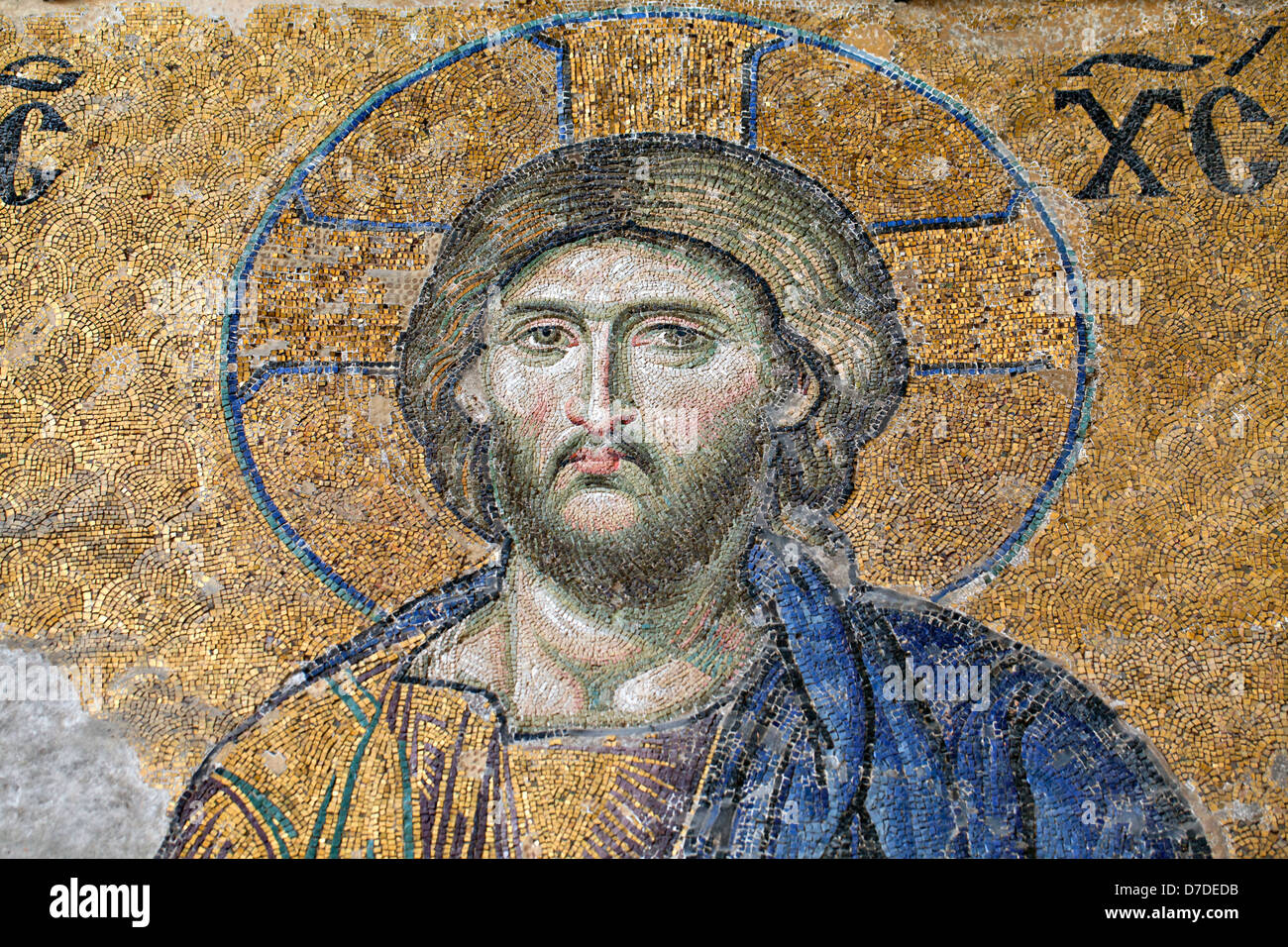 Christ, The Deesis Mosaic (12th centry) in The Hagia Sophia church ...