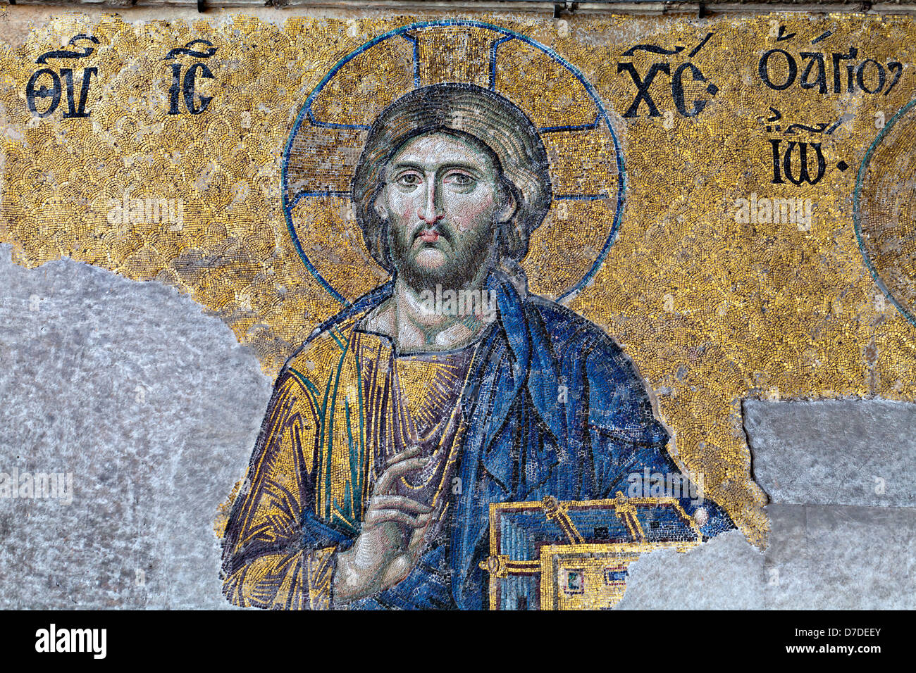 Christ, The Deesis Mosaic (12th centry) in The Hagia Sophia church ...
