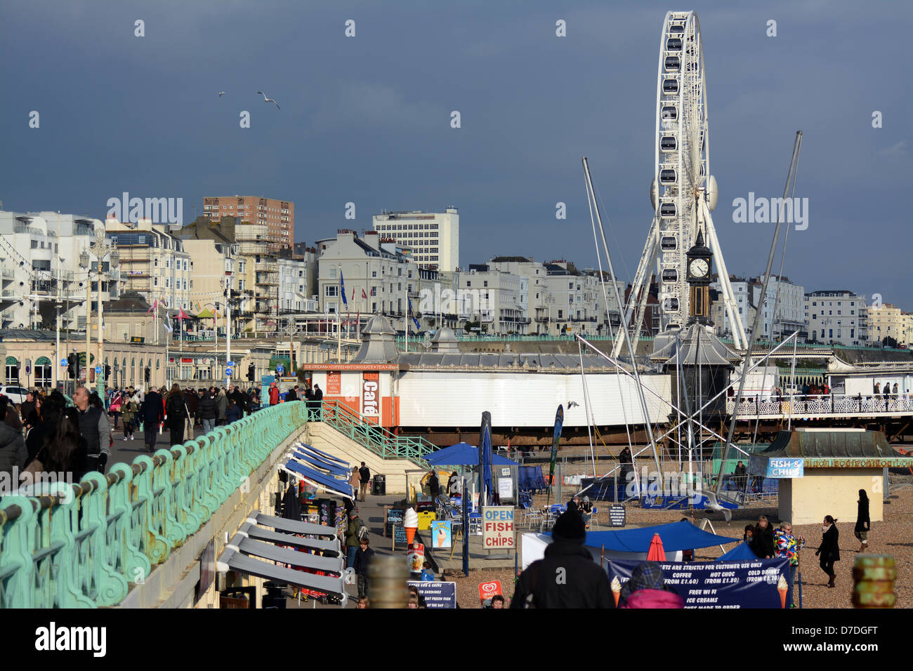 A view of Brighton looking along the promenade toward the Brighton Eye ...