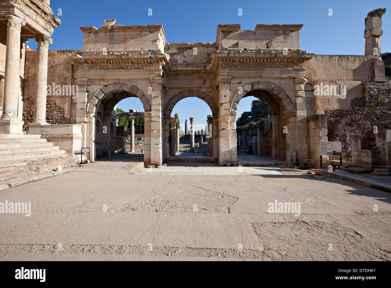 The Gates of Mazaeus and Mithridates, Ephesus, Izmir,Turkey Stock Photo ...