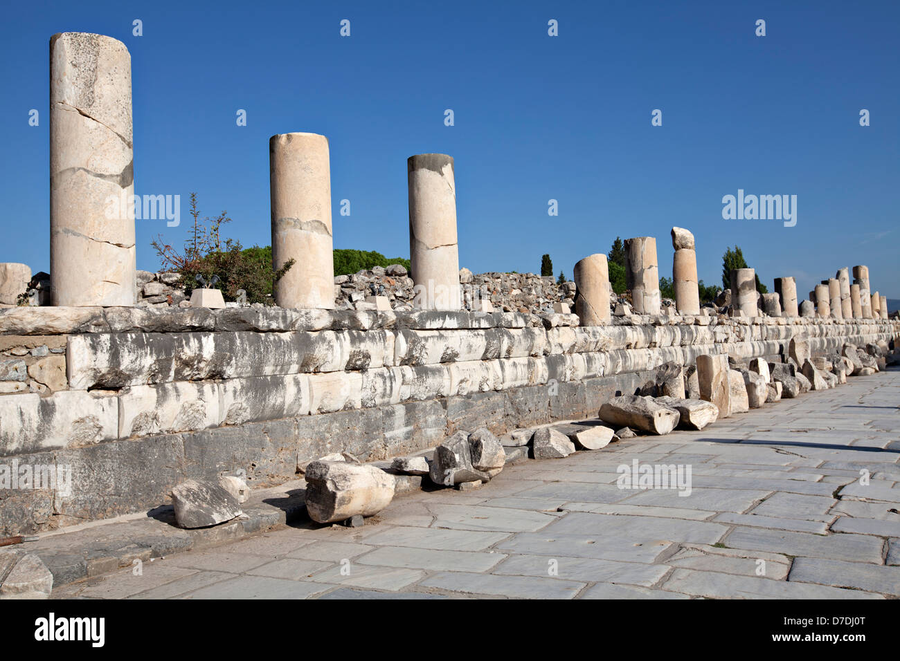 Colums of marble street in Ephesus Stock Photo - Alamy