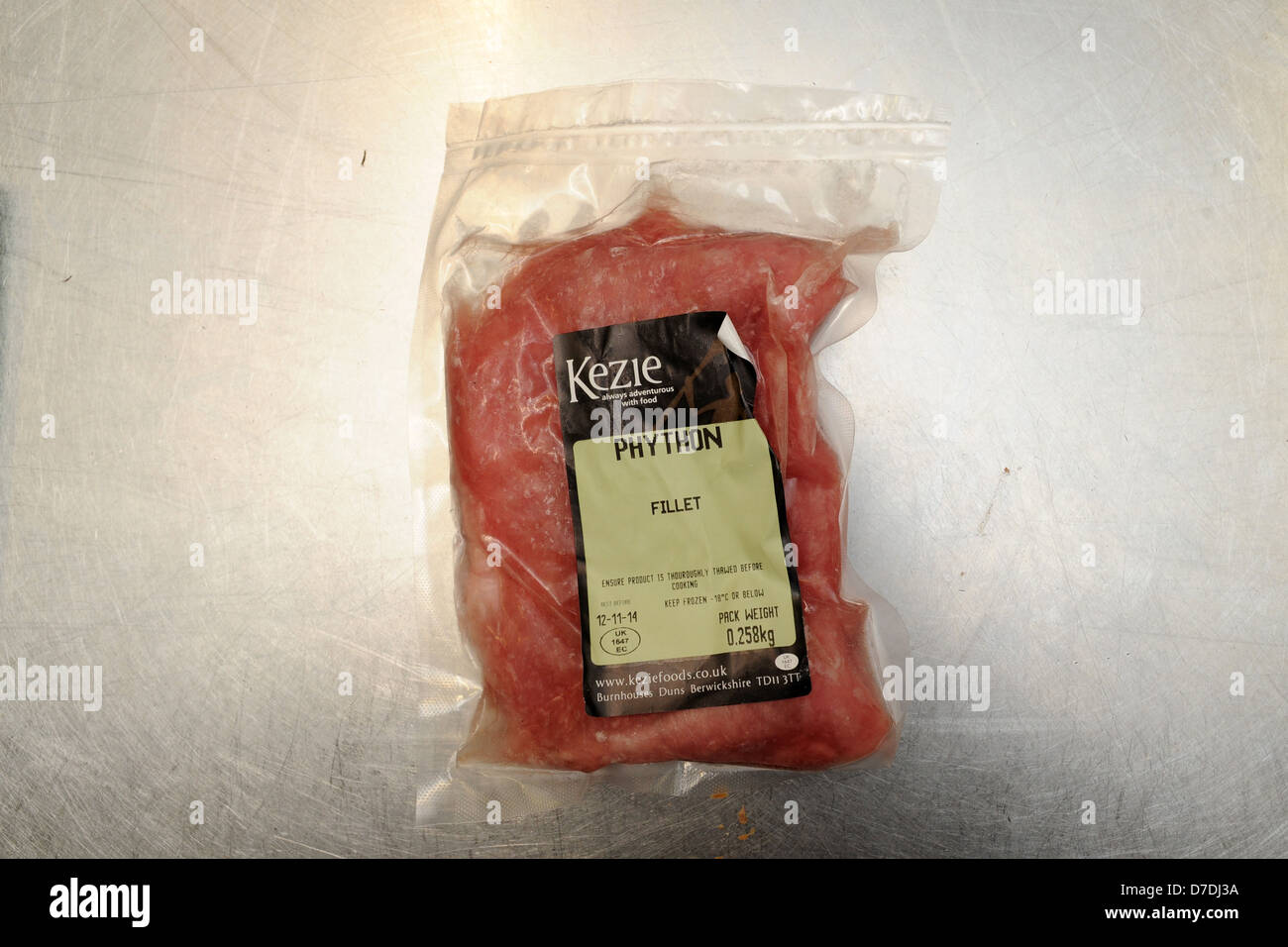Vacuum packed python meat Stock Photo - Alamy