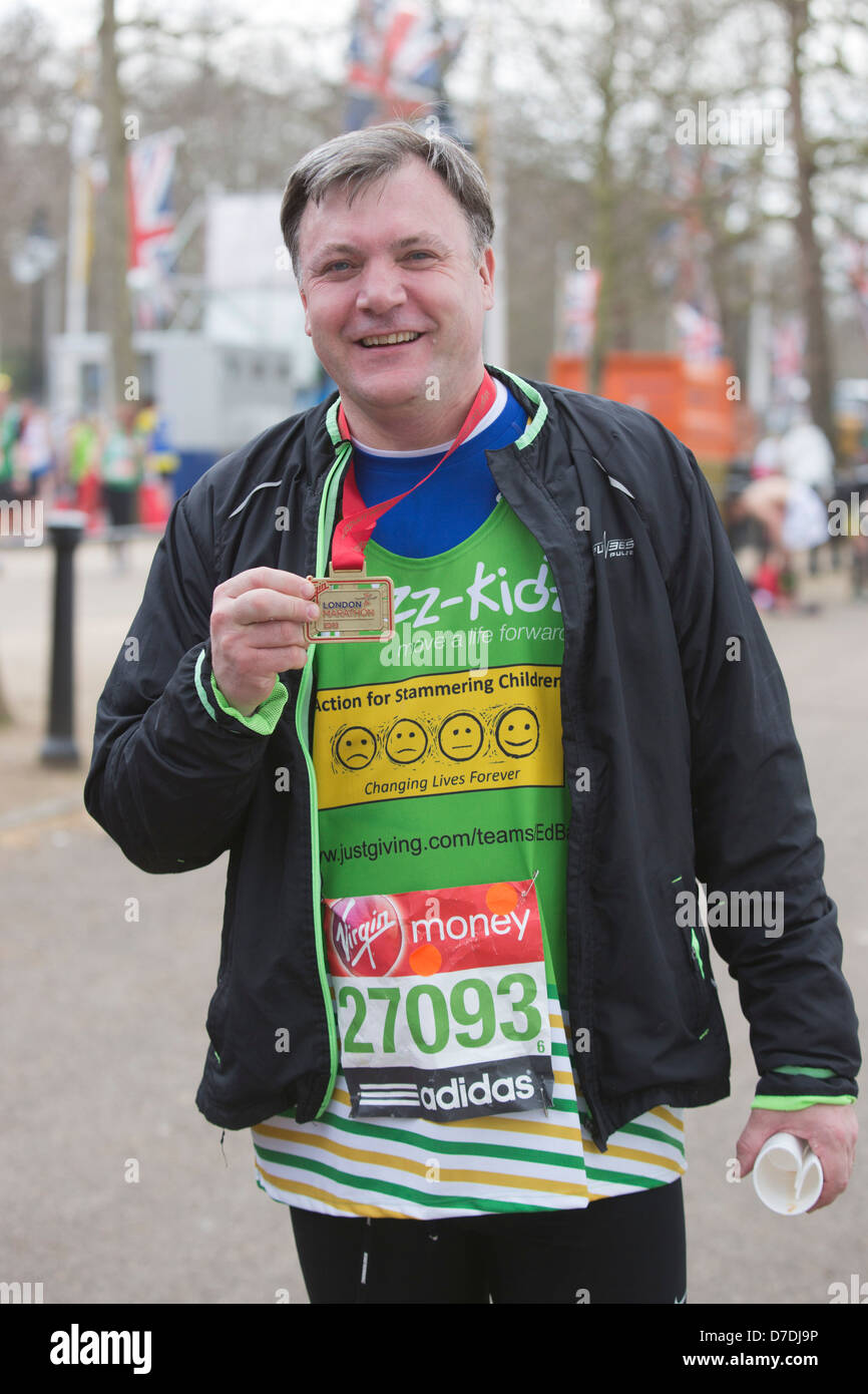 London Virgin Marathon 2013, Ed Balls MP Stock Photo - Alamy