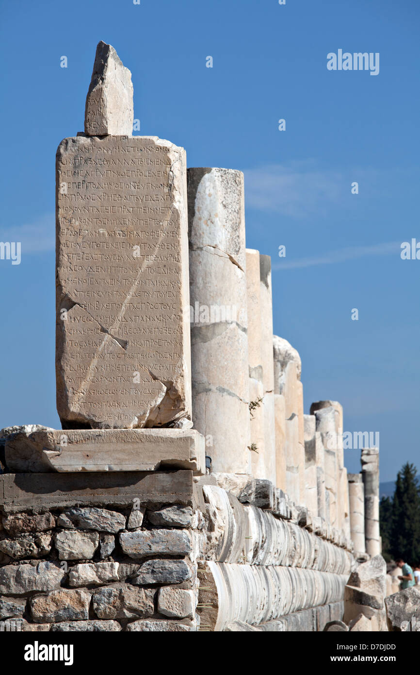 Colums of marble street in Ephesus, Izmir, Turkey Stock Photo - Alamy