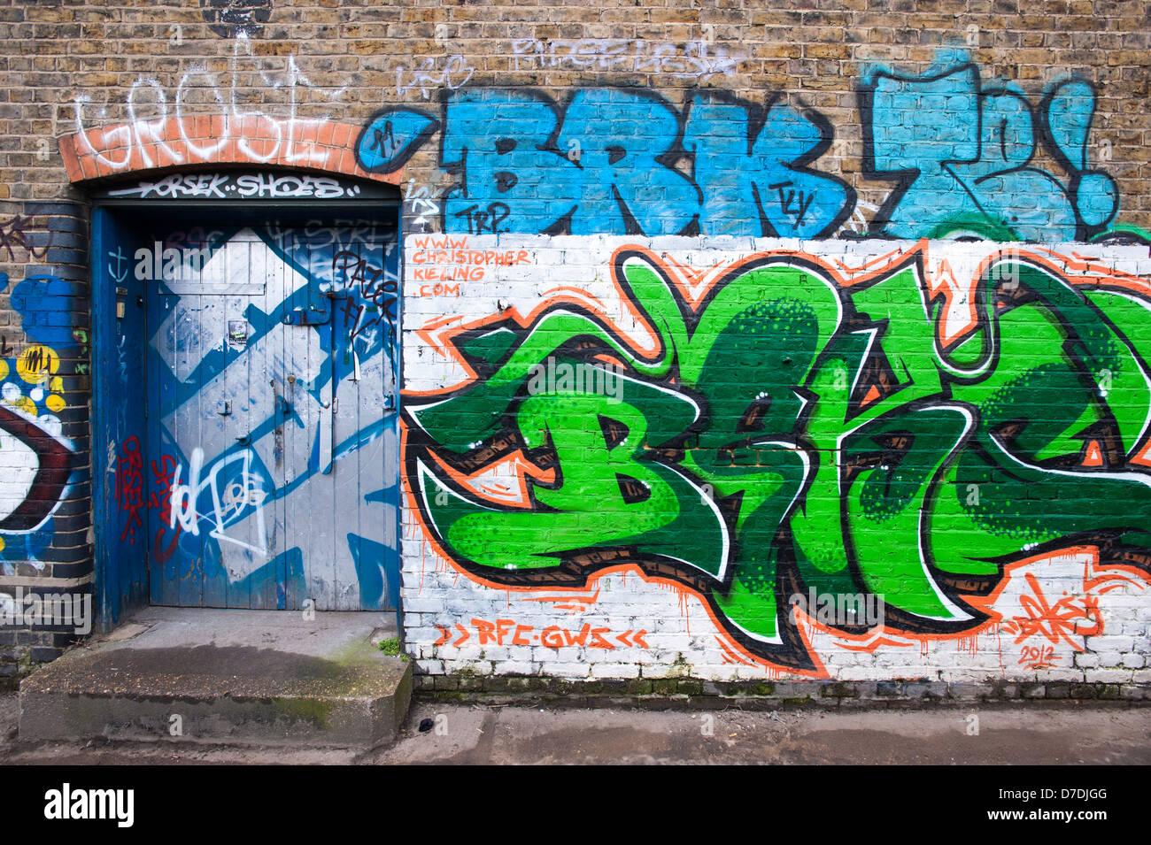 Graffiti on the wall, Hackney Wick, London, United Kingdom Stock Photo ...