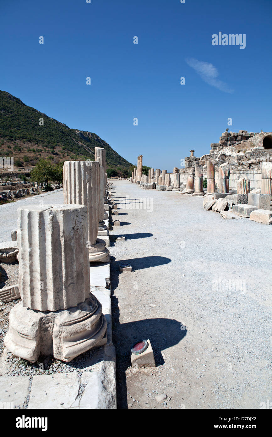 The Stoa Basileios (The Royal Walk) Ephesus, Izmir, Turkey Stock Photo ...