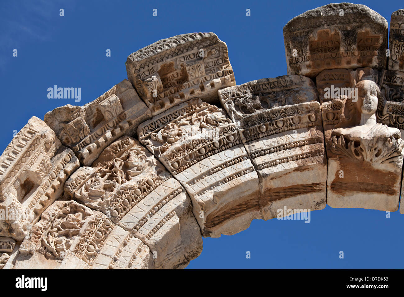 Bust of Hadrian's Arch, Ephesus, Izmir, Turkey Stock Photo - Alamy