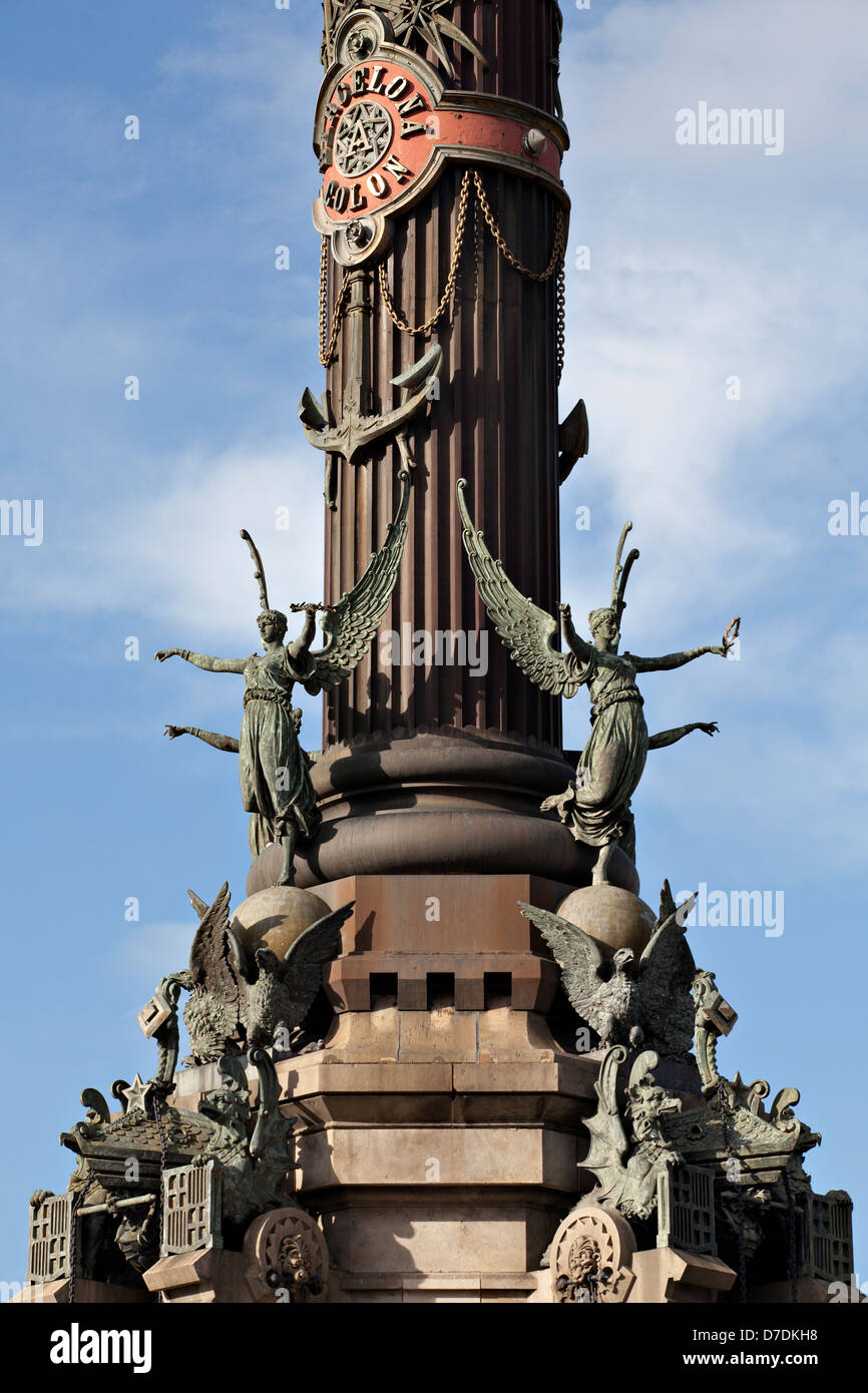 Columbus column on the barcelona habour hi-res stock photography and ...