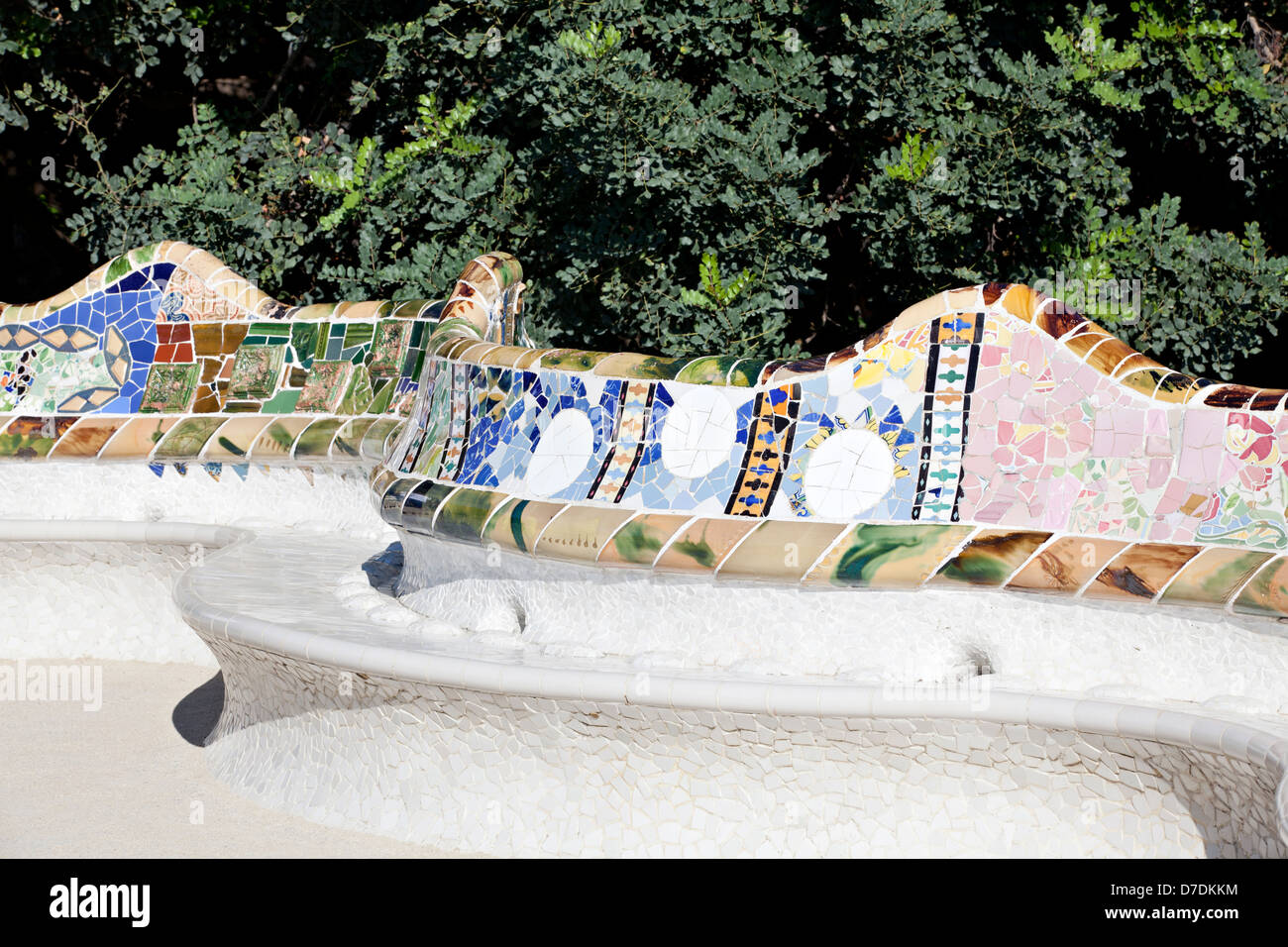 Gaudi's bench at the Park Guell in Barcelona, Spain Stock Photo - Alamy