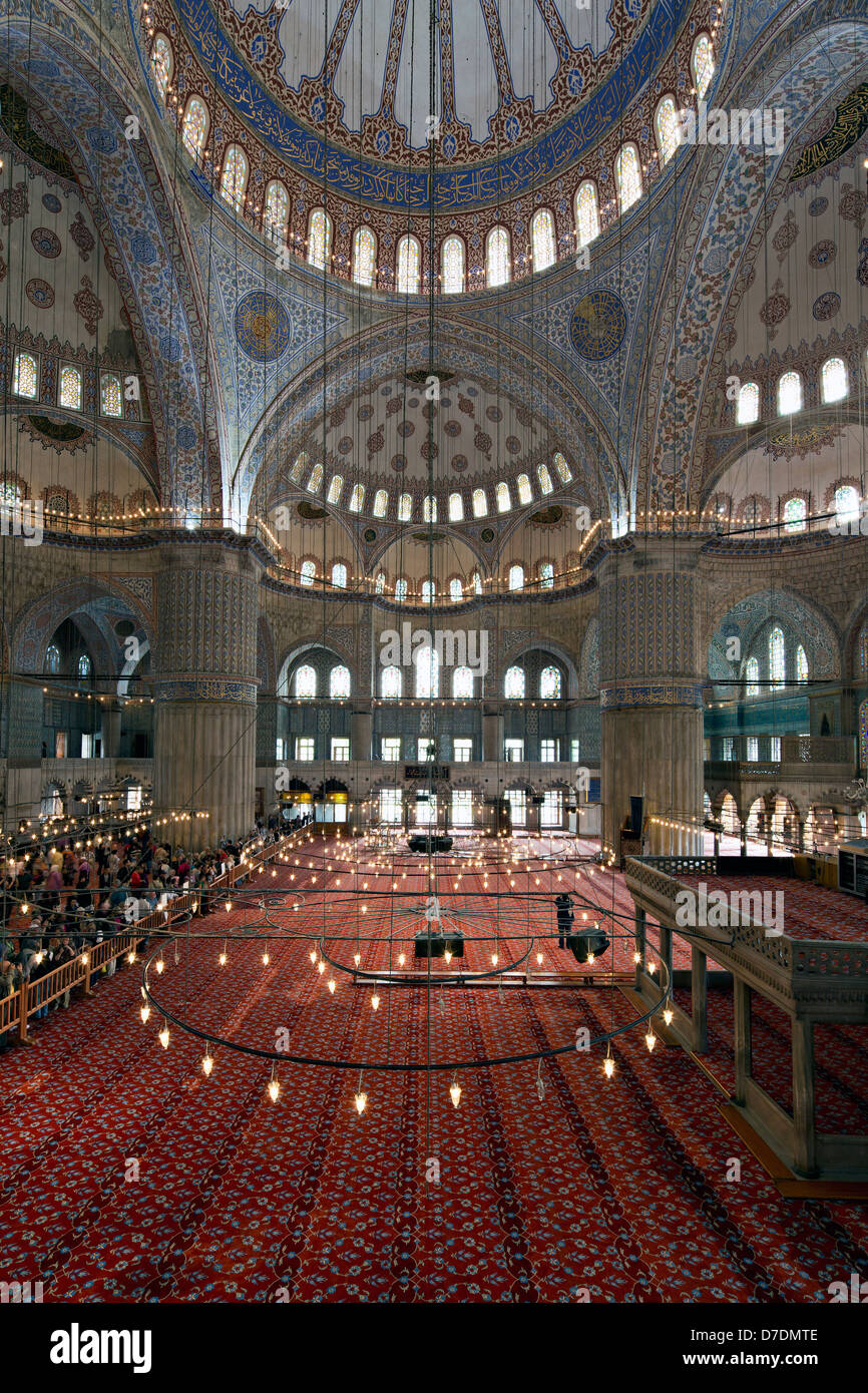Interior view of Sultanahmet Mosque, Istanbul, Turkey Stock Photo - Alamy