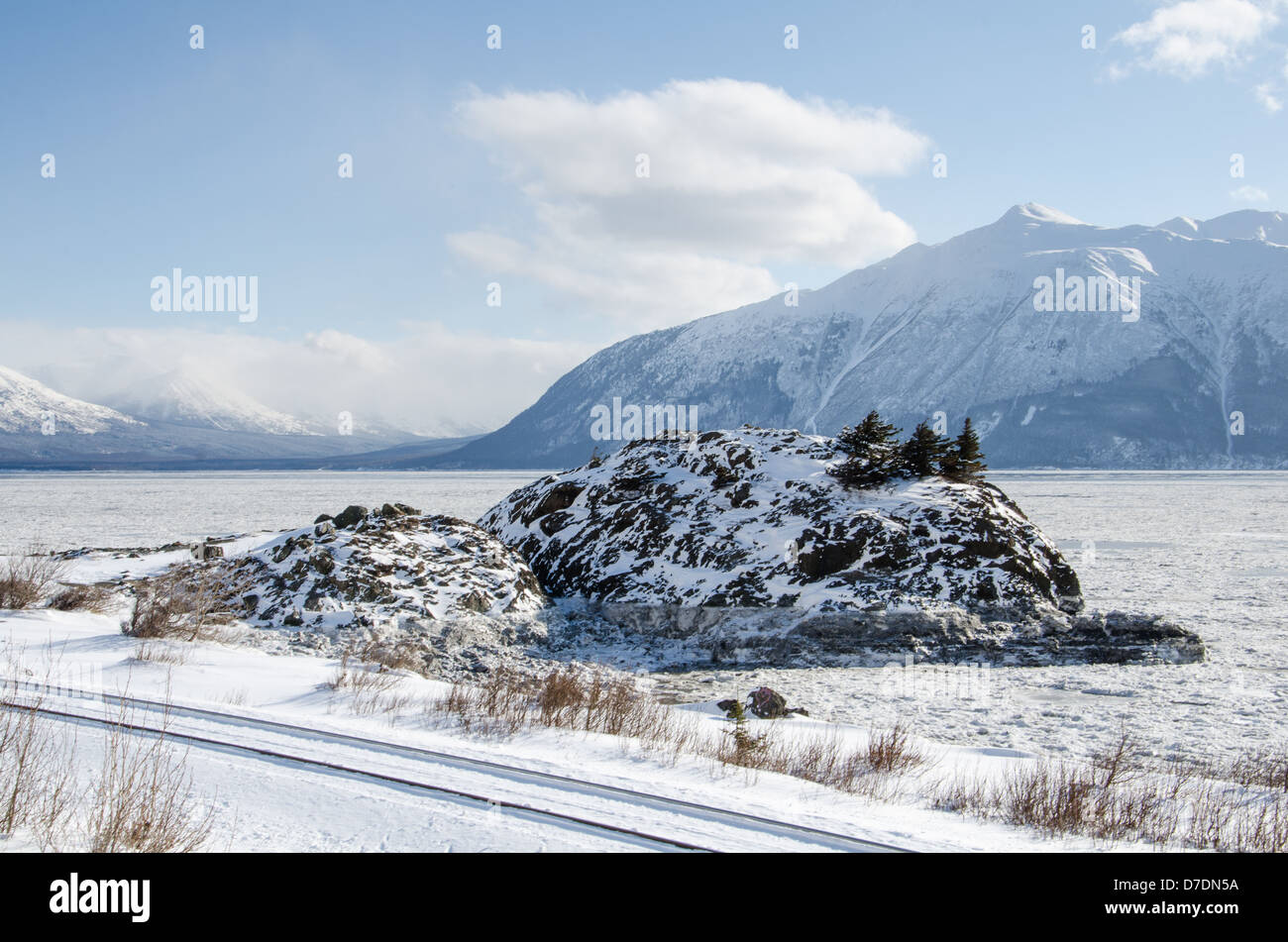 Turnagain Arm in Winter Stock Photo - Alamy