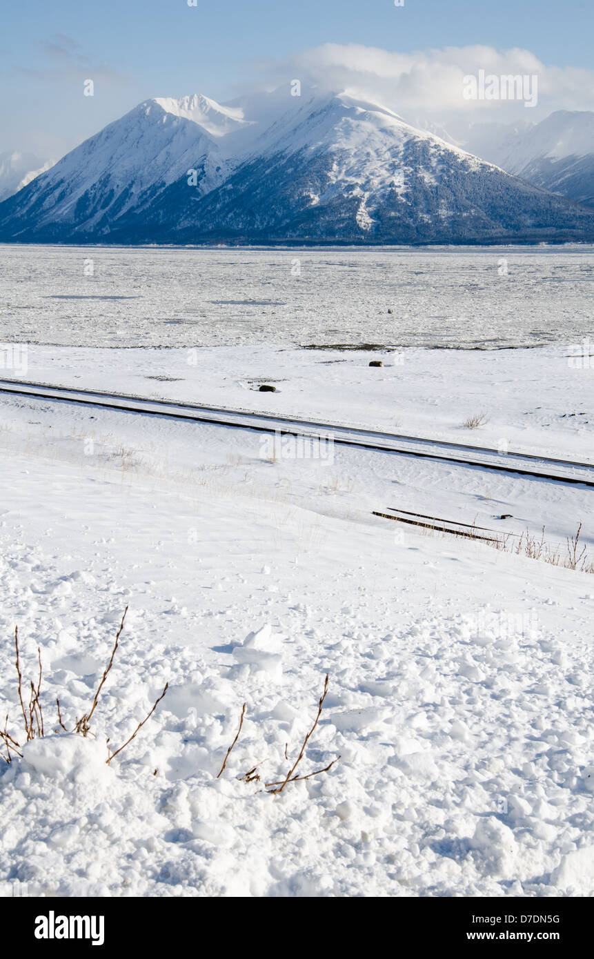 Turnagain Arm in Winter Stock Photo - Alamy