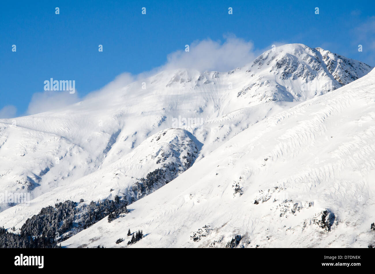 Wind Blowing Snow Off Mountain Stock Photos & Wind Blowing Snow Off ...