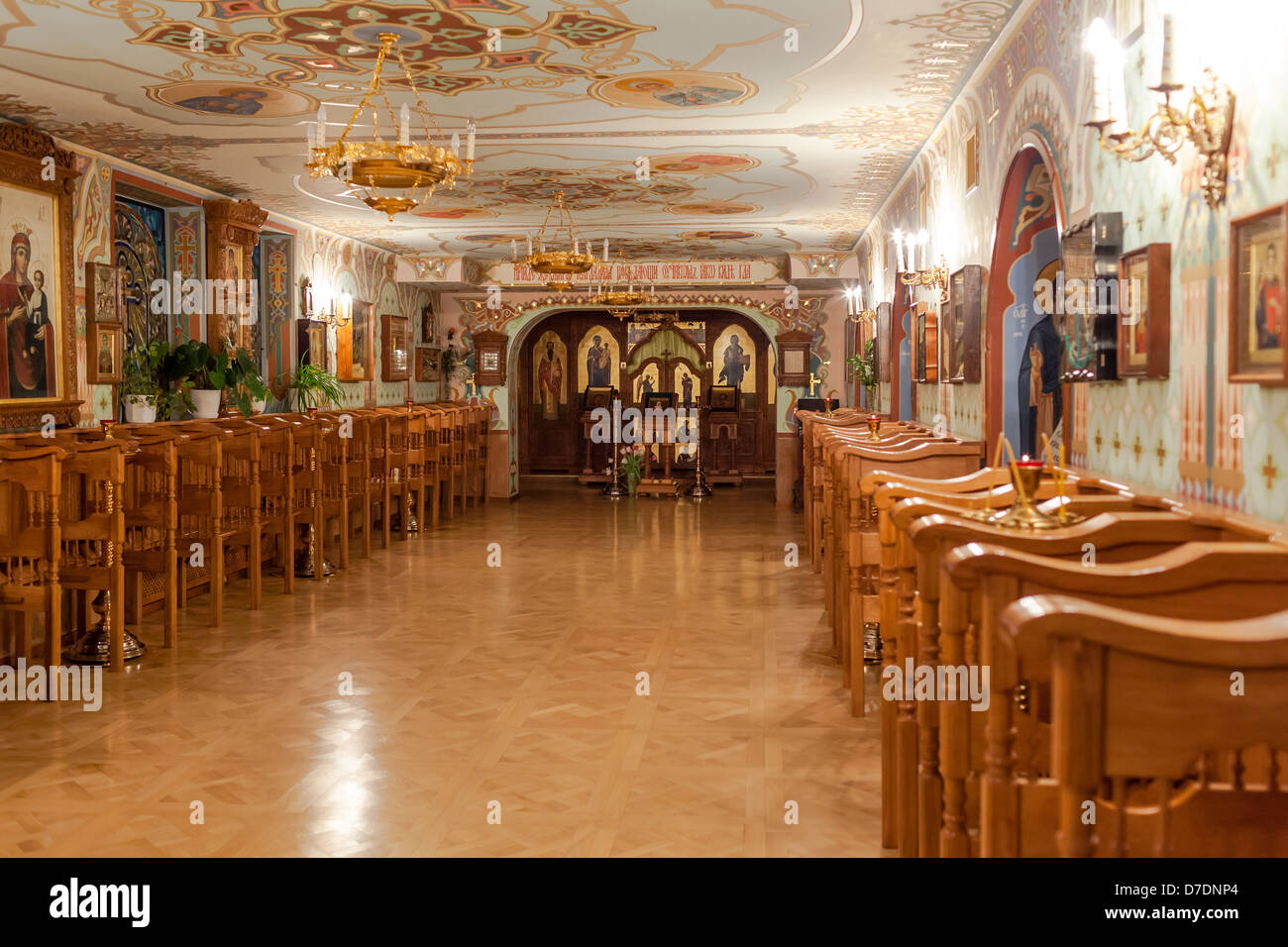 Orthodox church interior Stock Photo - Alamy