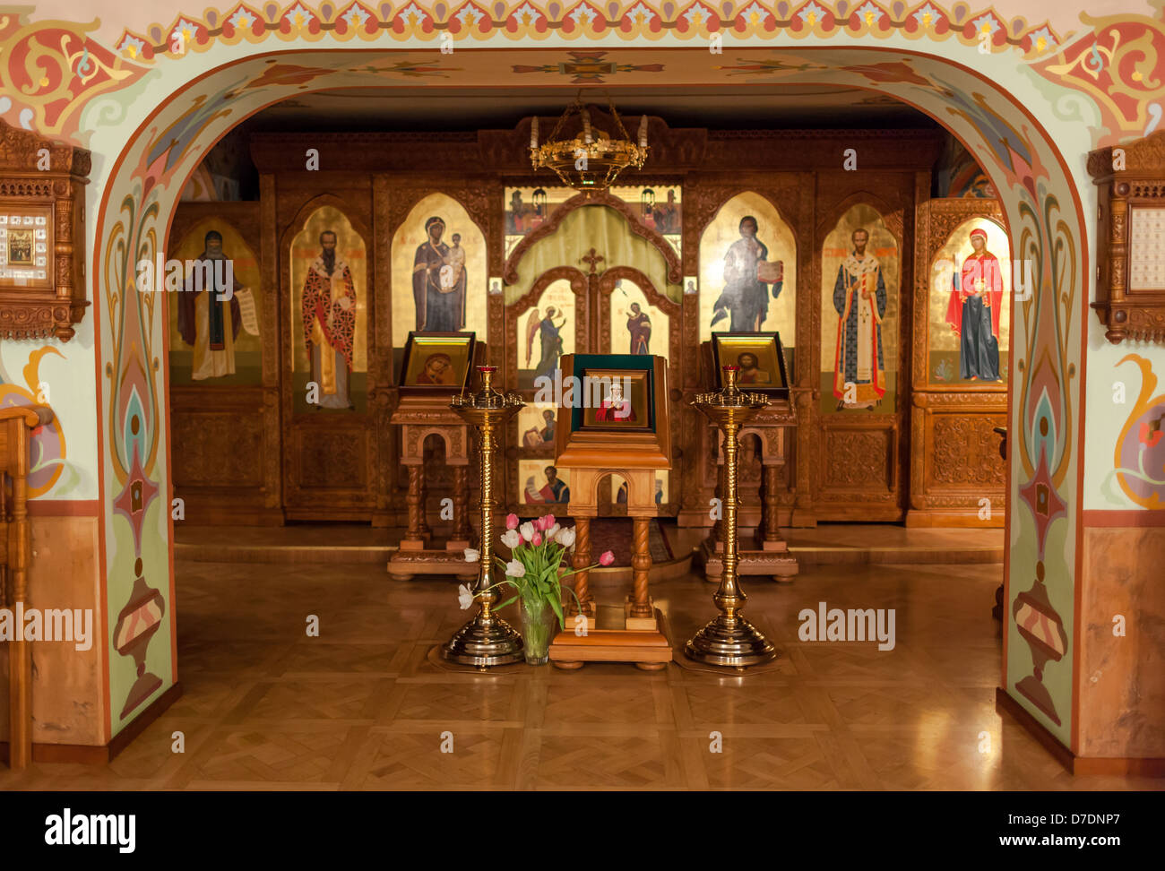Orthodox church interior Stock Photo - Alamy