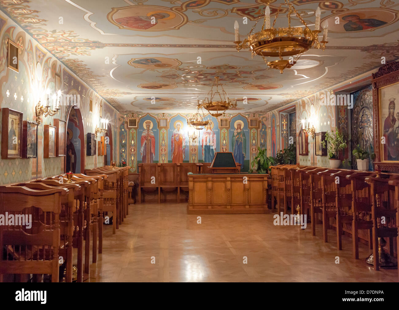 Orthodox church interior Stock Photo - Alamy