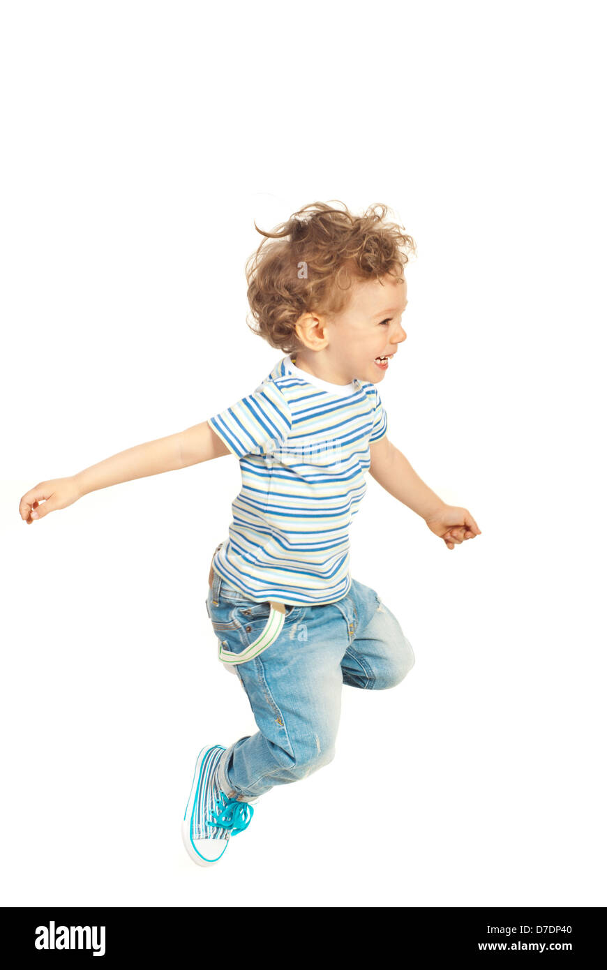 Portrait boy jumping on Cut Out Stock Images & Pictures - Alamy
