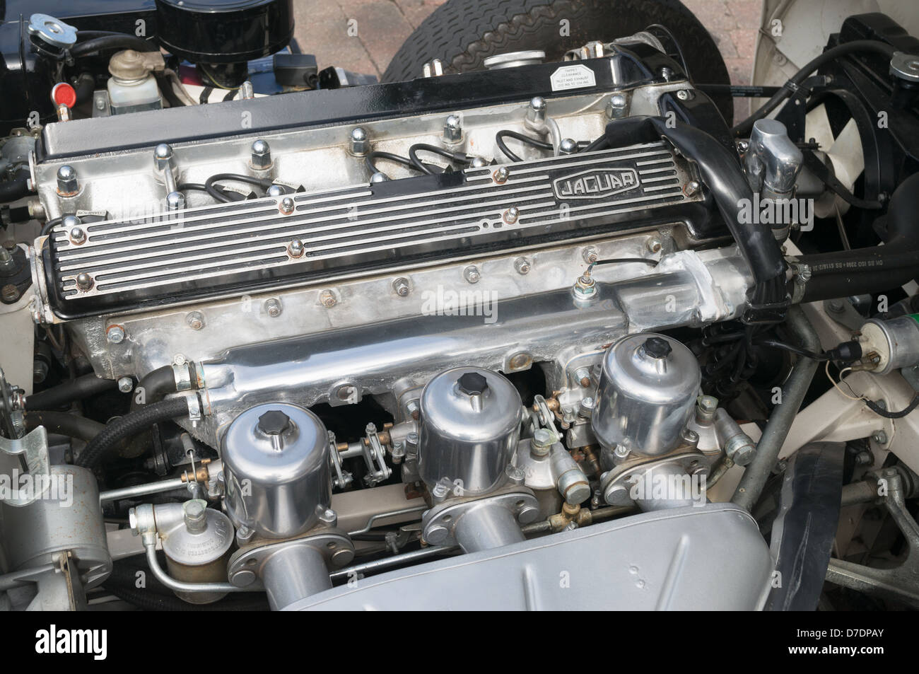 Jaguar E type 4.2 L engine Lincoln Classic Car Rally, England, UK Stock ...