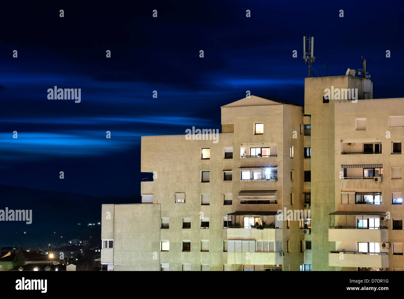 Dark clouds over urban building.Long exposure Stock Photo - Alamy