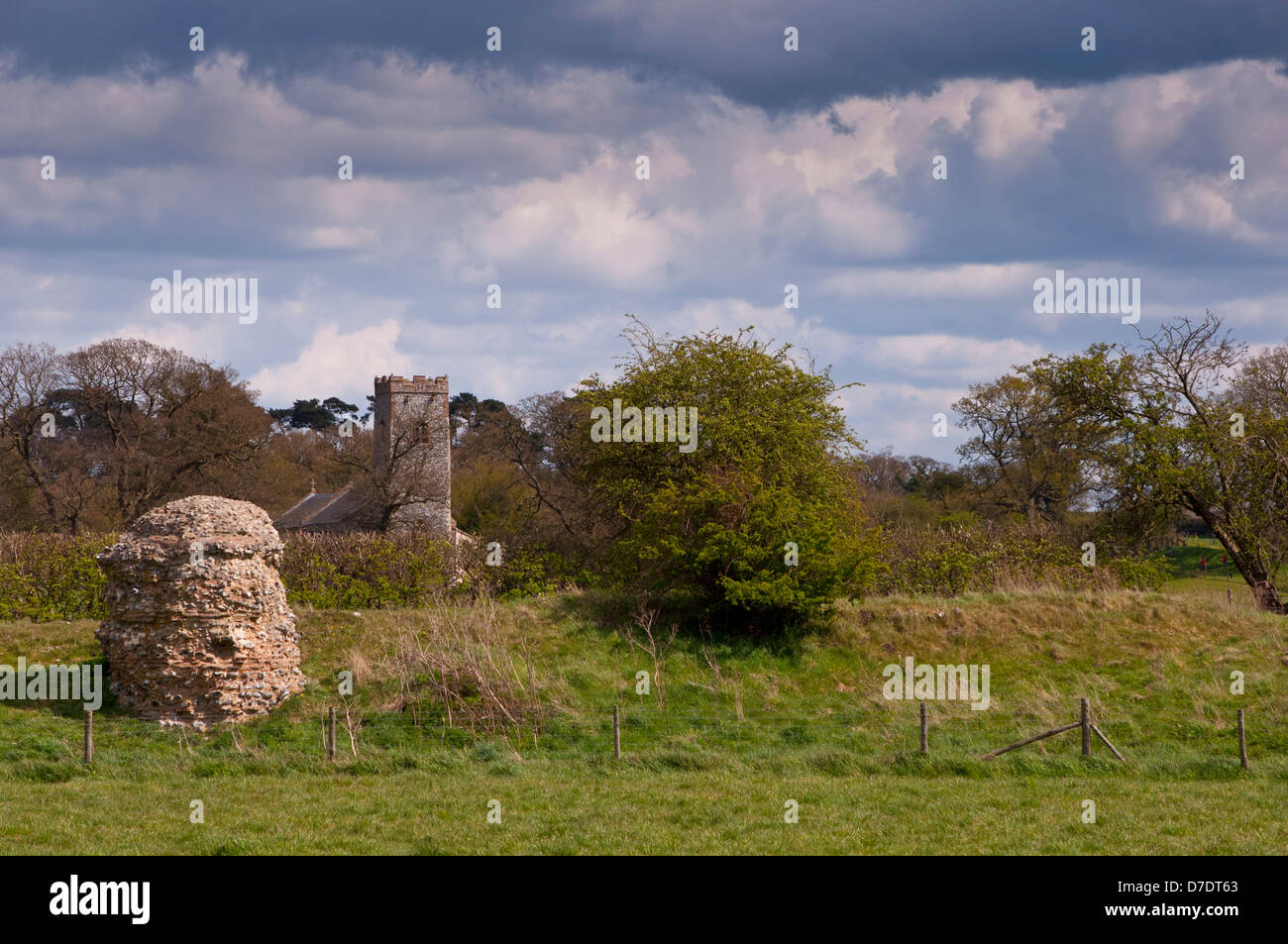 Caistor St Edmund roman town and church Venta Icenorum Norfolk England ...