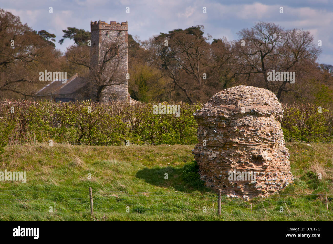 Caistor St Edmund roman town and church Venta Icenorum Norfolk England ...