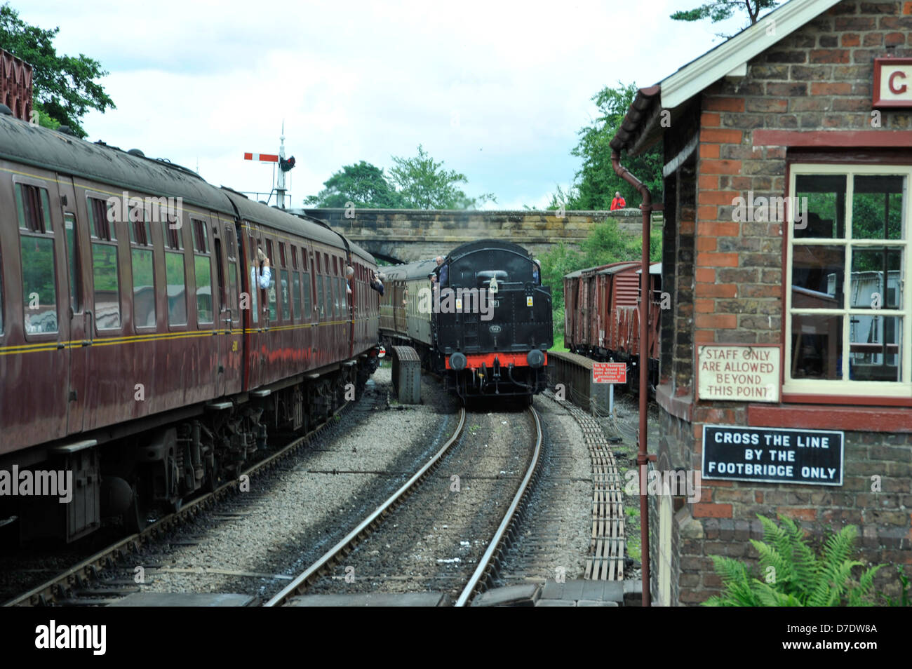 steam train,Goathland railway station,train coming into station ...