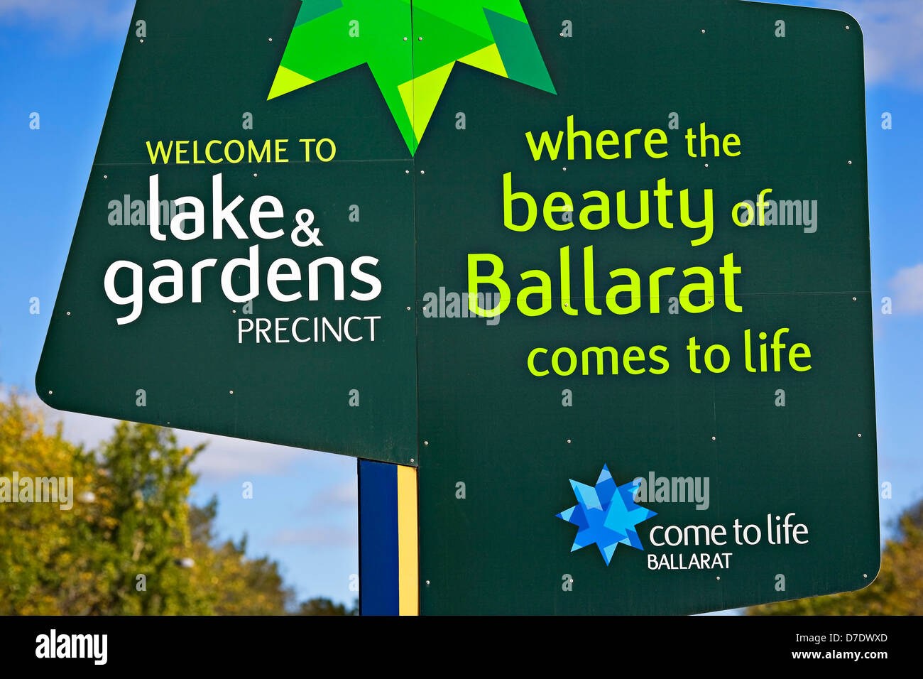 Ballarat Australia / A Lakes and Garden Precinct sign in the city of ...