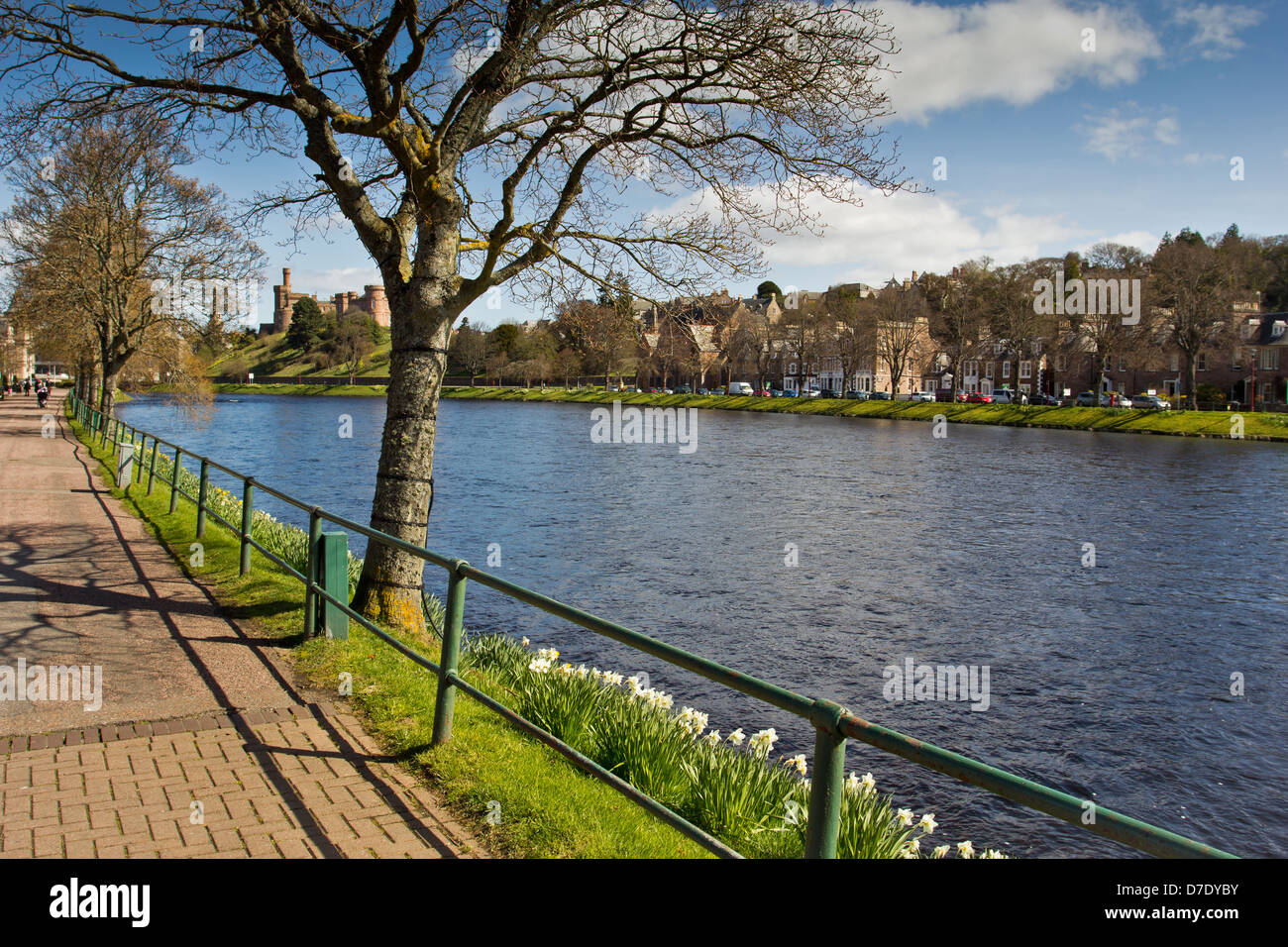 INVERNESS AND THE RIVER NESS ON AN EARLY SPRING DAY IN APRIL WITH THE ...
