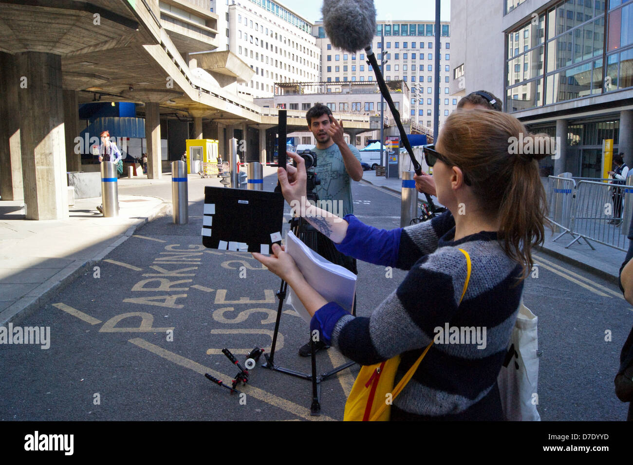 A film crew at work near the Royal festival Hall, South Bank, London ...