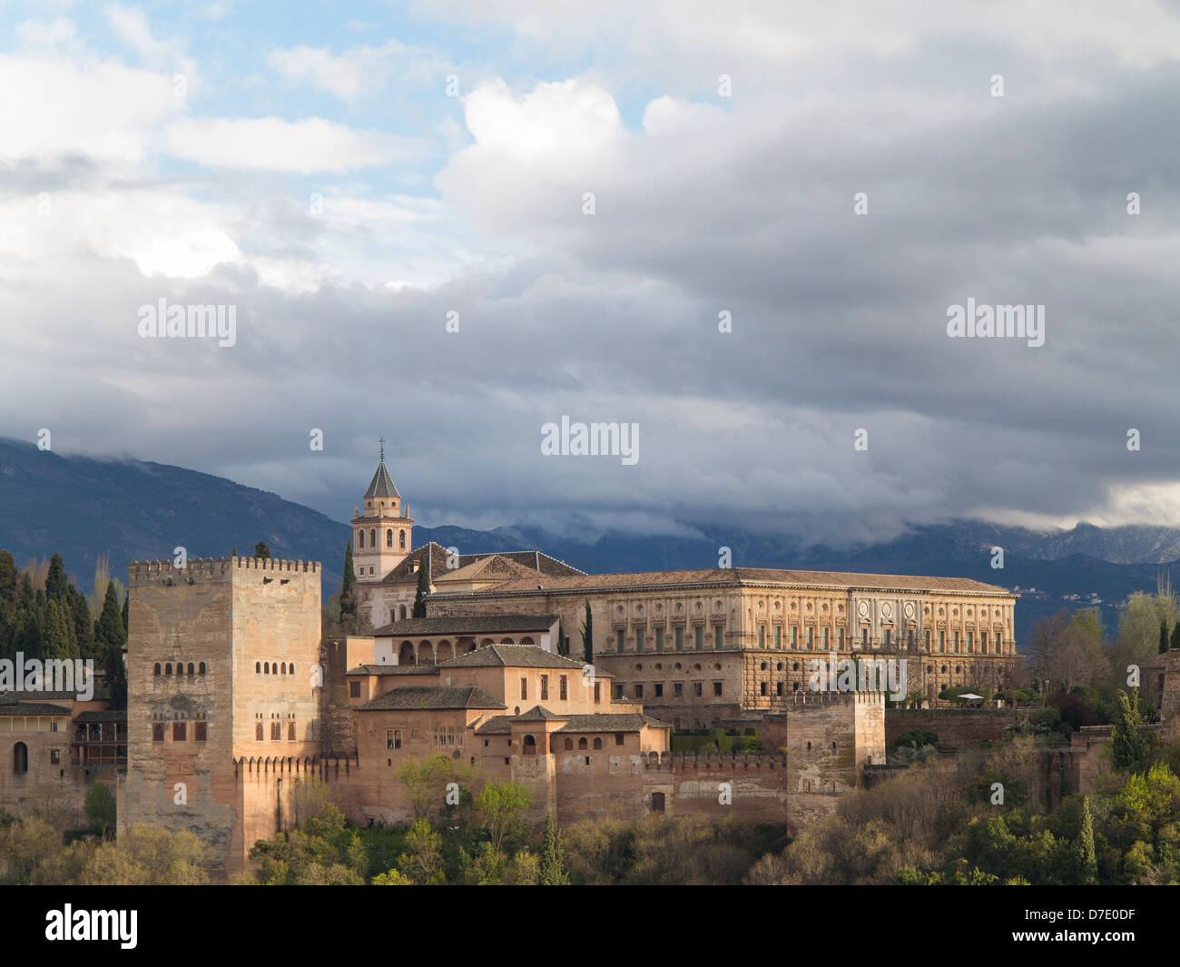 Palaces of the Alhambra, Granada. The Comares Tower of the Nasrid ...