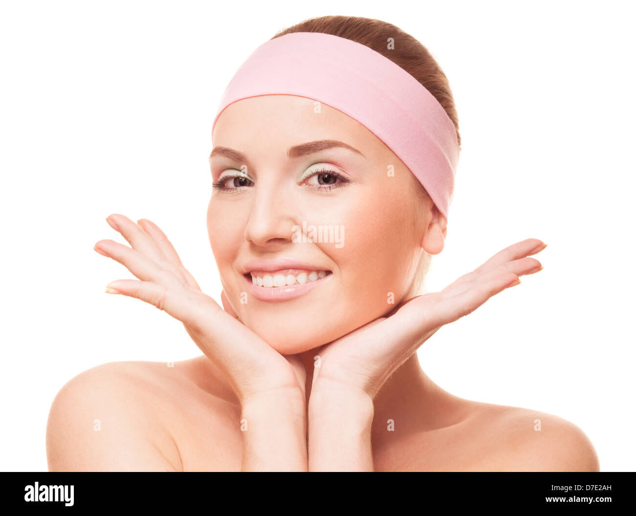 beautiful woman with natural makeup, isolated on white Stock Photo - Alamy