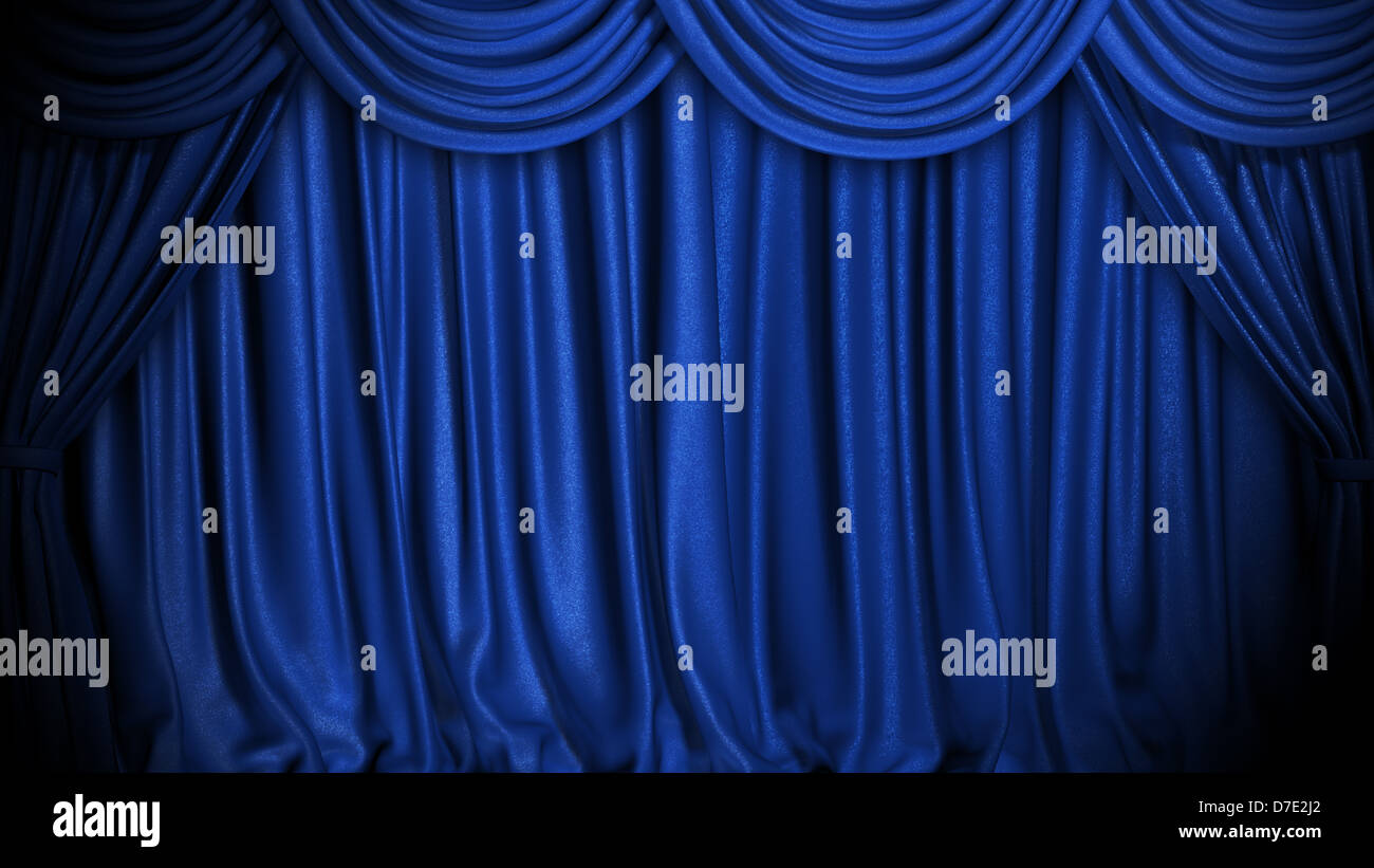 Blue stage curtains hi-res stock photography and images - Alamy