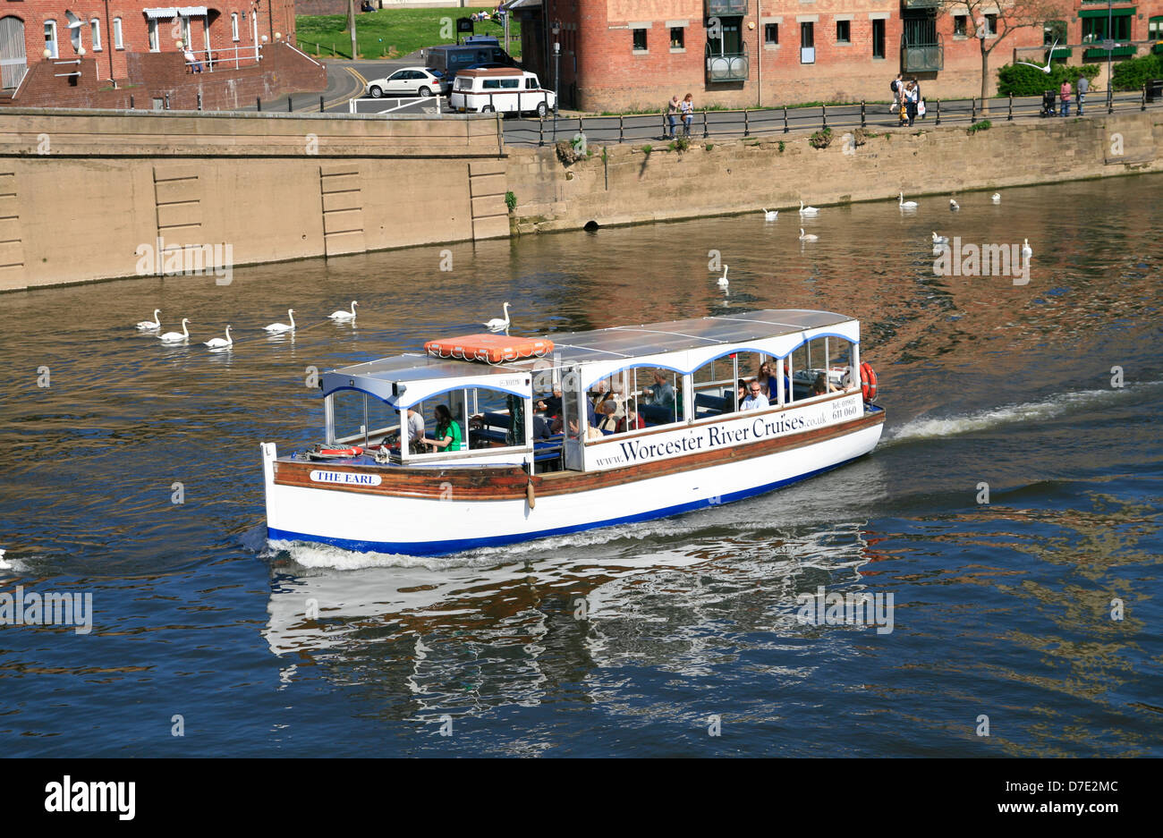 River Severn cruise boat Worcester Worcestershire England UK Stock ...