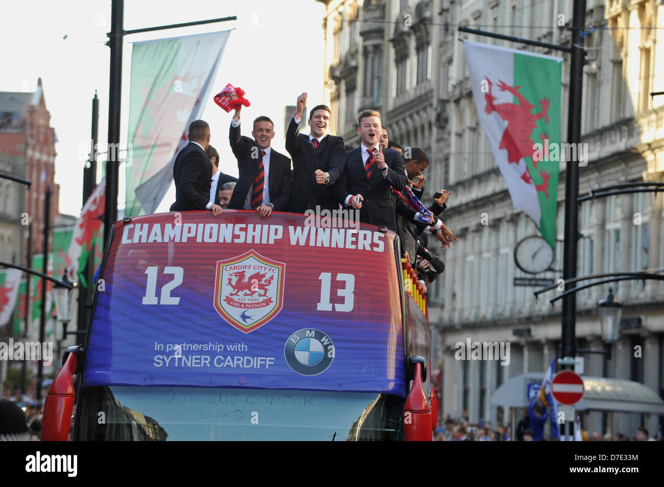 Cardiff city promotion parade hi-res stock photography and images - Alamy