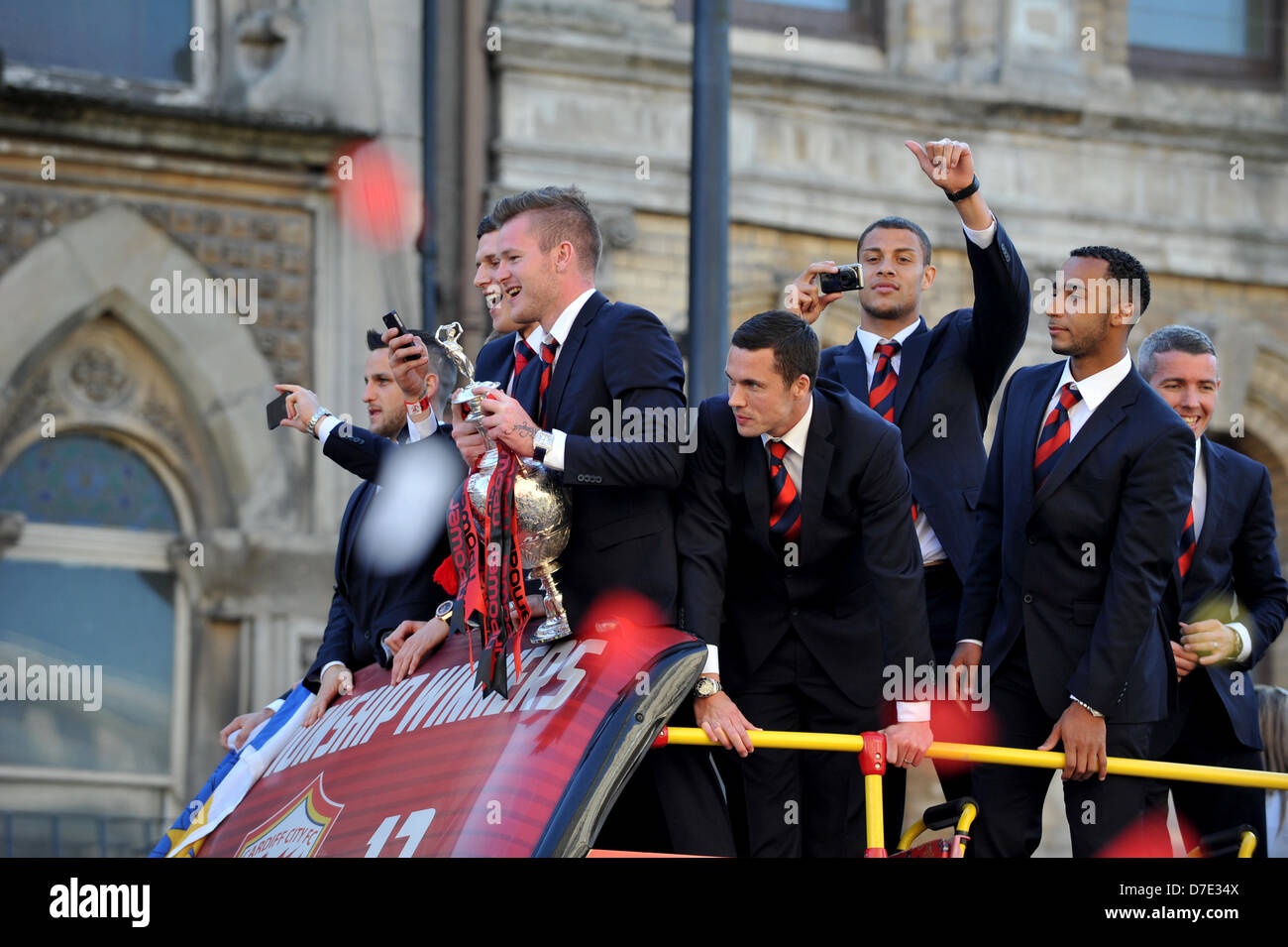 Cardiff city promotion parade hi-res stock photography and images - Alamy
