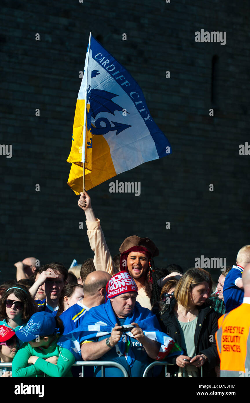 Cardiff, UK. Sunday 05 May 2013 Pictured: Cardiff fans cheering. Re ...