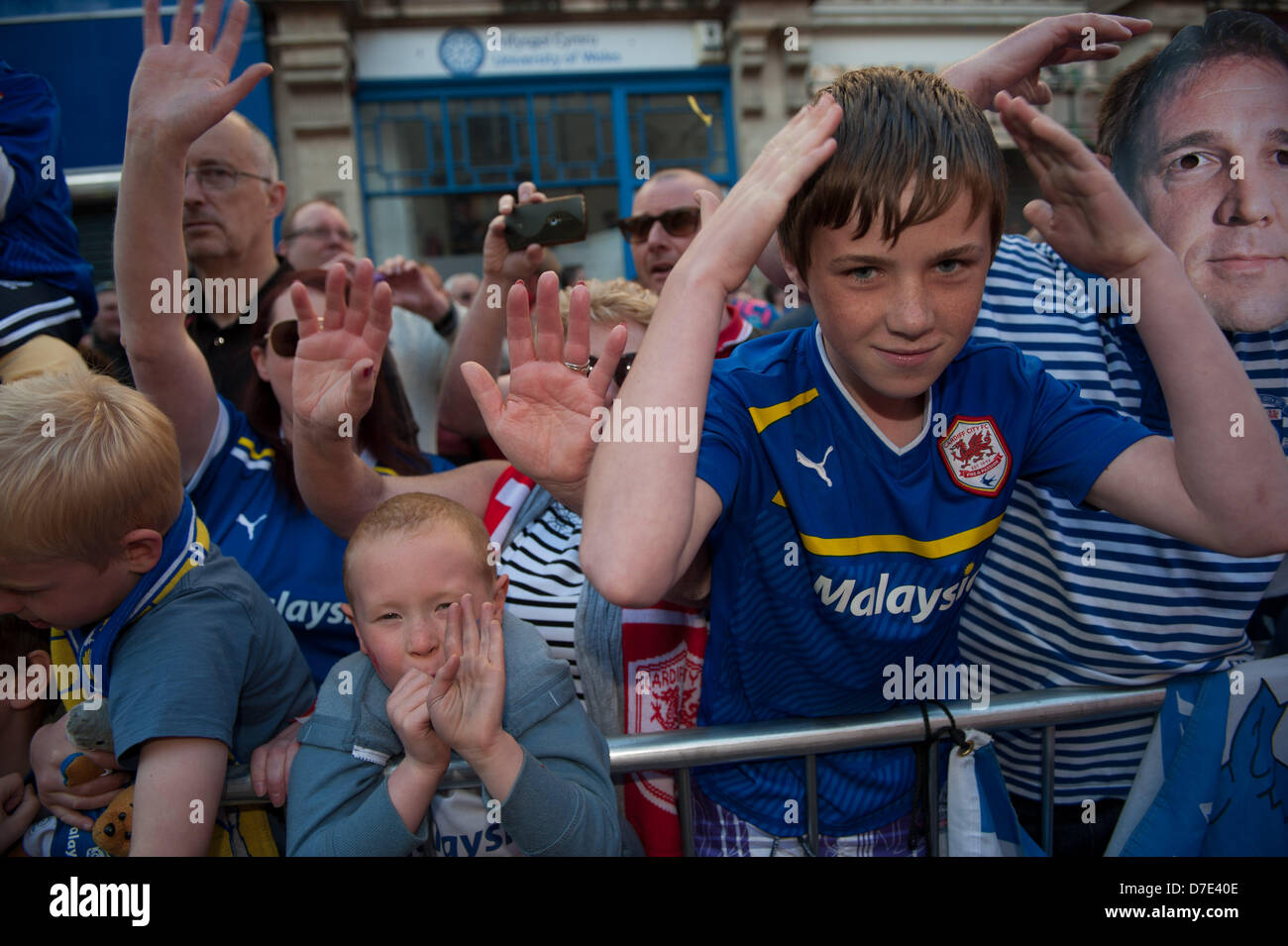 Cardiff, UK. Sunday 05 May 2013 Pictured: Cardiff fans cheering. Re ...